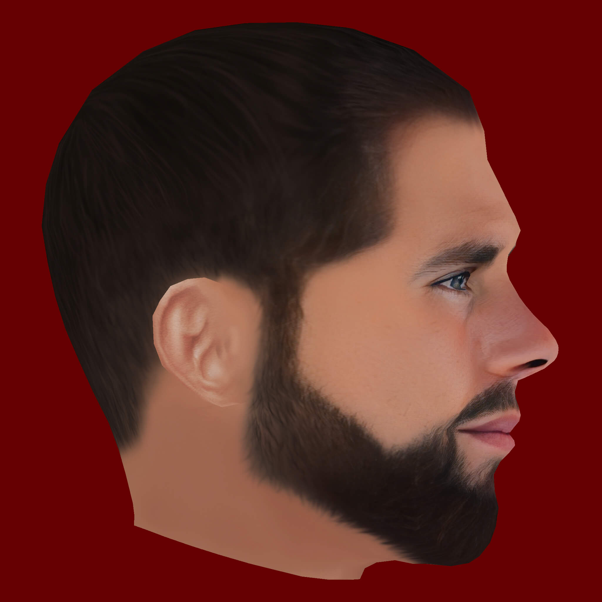 Nacho Fernandez Head - Low Poly Head for Game 3D Model by Nammichael