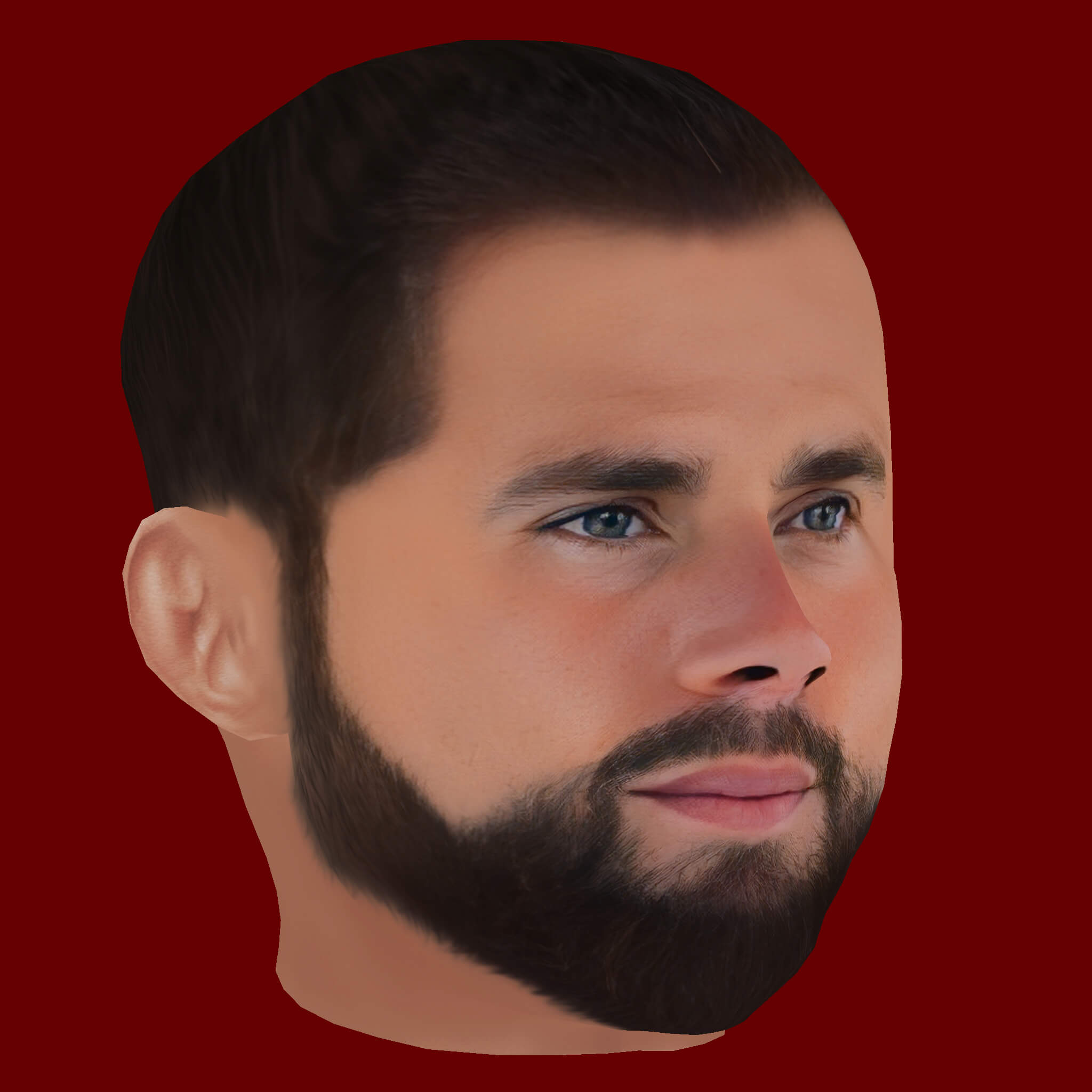 Nacho Fernandez Head - Low Poly Head for Game 3D Model by Nammichael