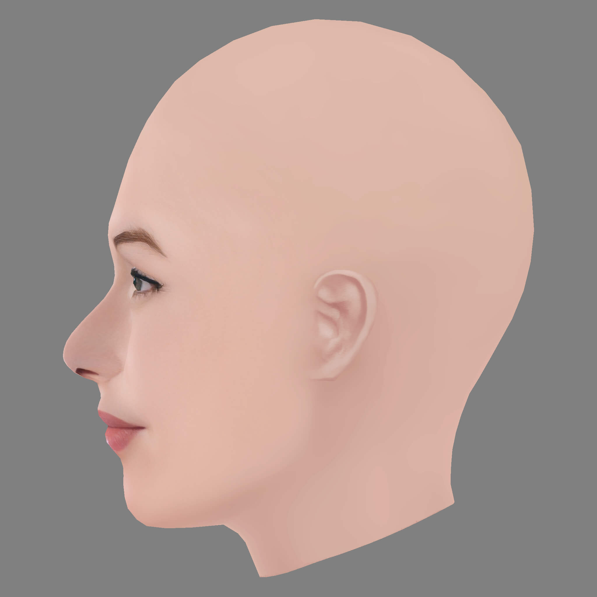 Natalie Krill Head - No Hair - Low Poly Head for Game 3D Model by ...