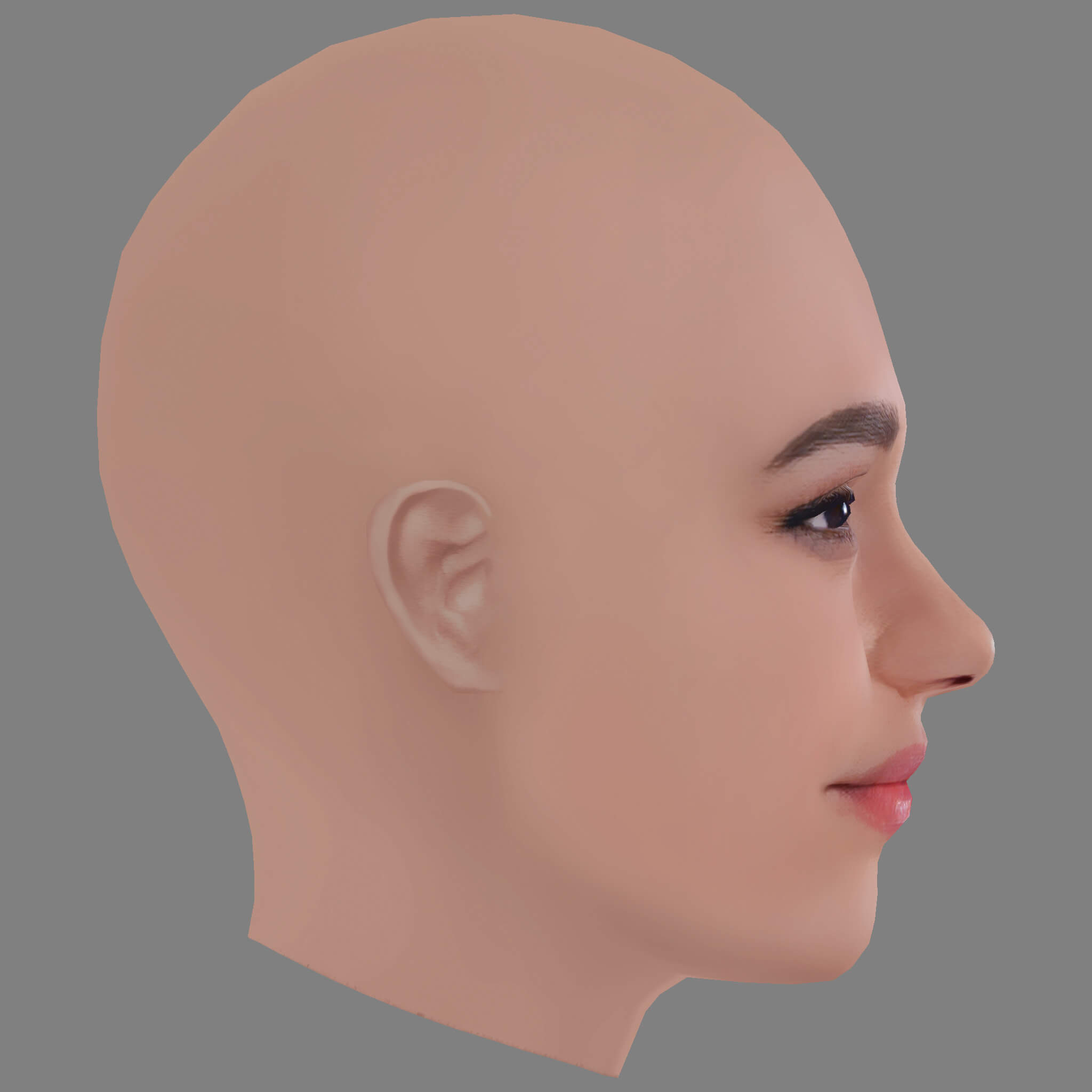 Nathalie Emmanuel Head - No Hair - Low Poly Head for Game 3D Model by ...