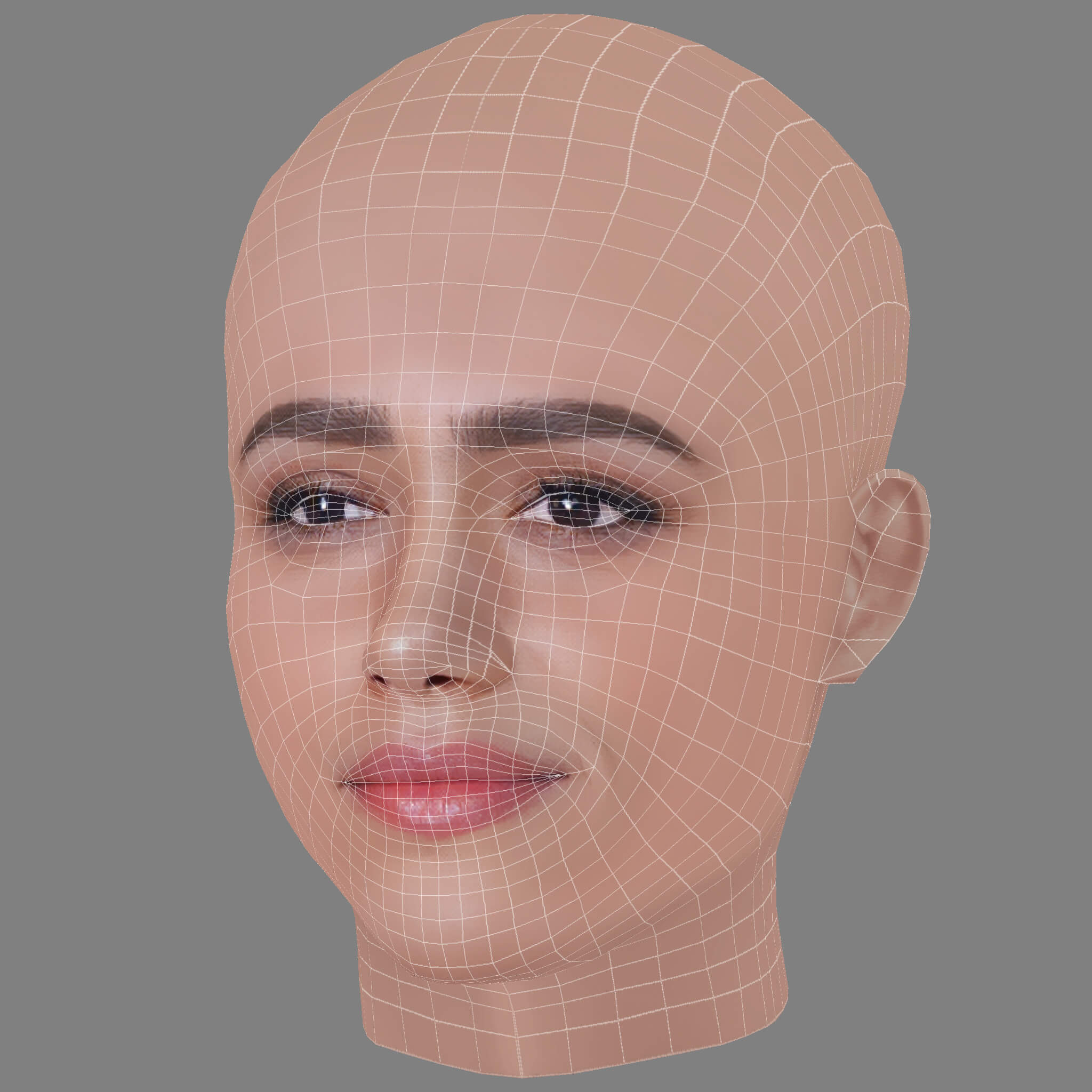 Nathalie Emmanuel Head - No Hair - Low Poly Head for Game 3D Model by ...