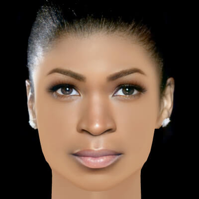 Nia Long Head - No Hair - Low Poly Head for Game 3D Model by Nammichael