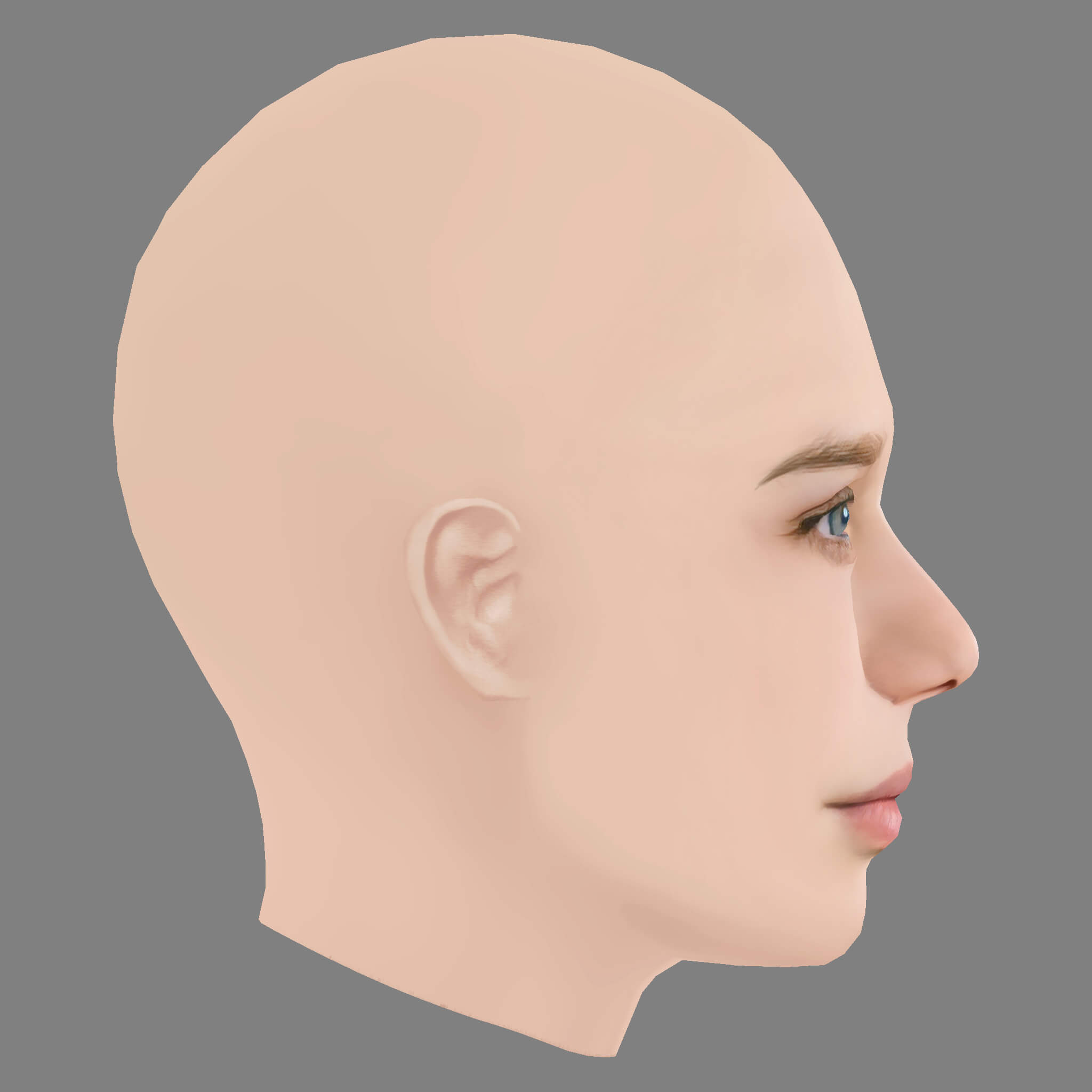 Niamh Wilson Head - No Hair - Low Poly Head for Game 3D Model by Nammichael