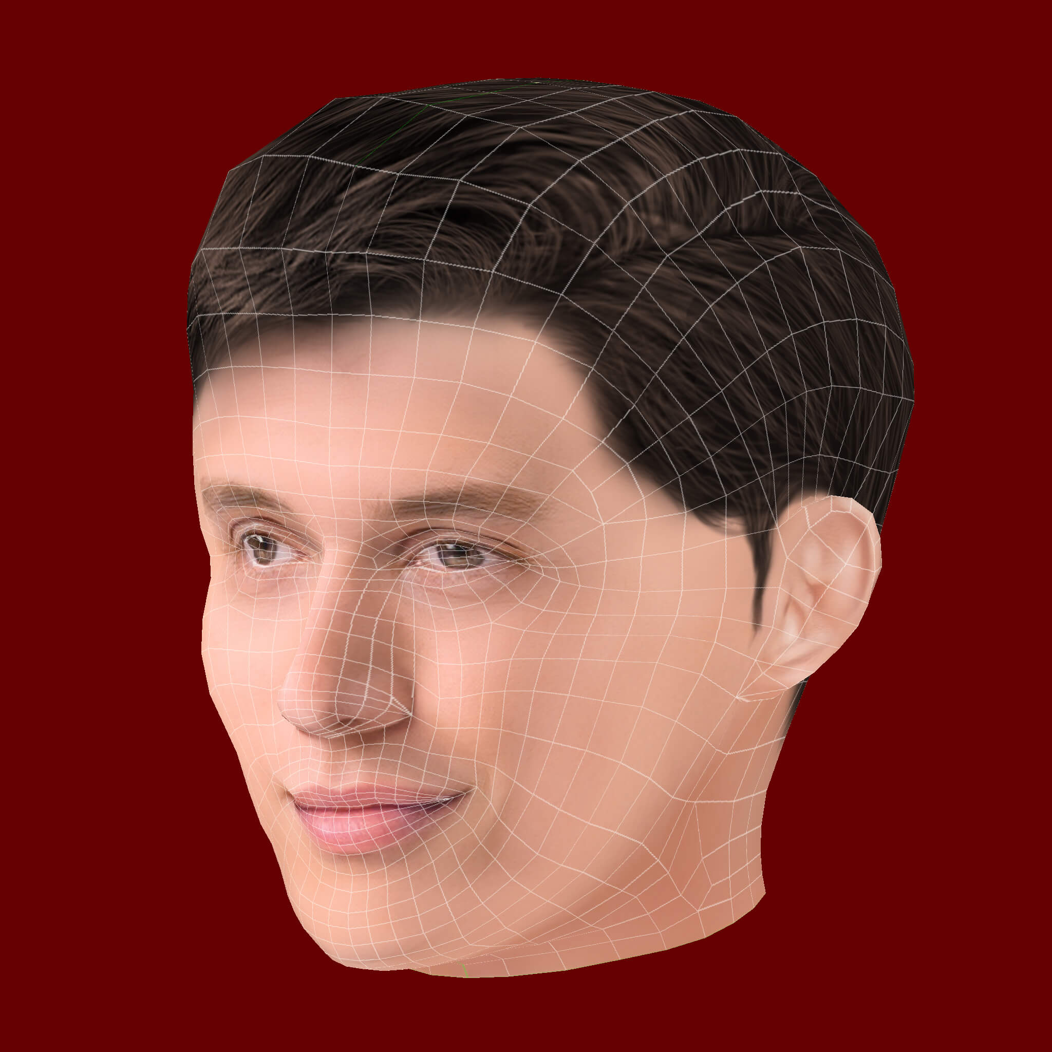 Nick Robinson Head - Low Poly Head for Game Low Poly 3D Model by Nammichael