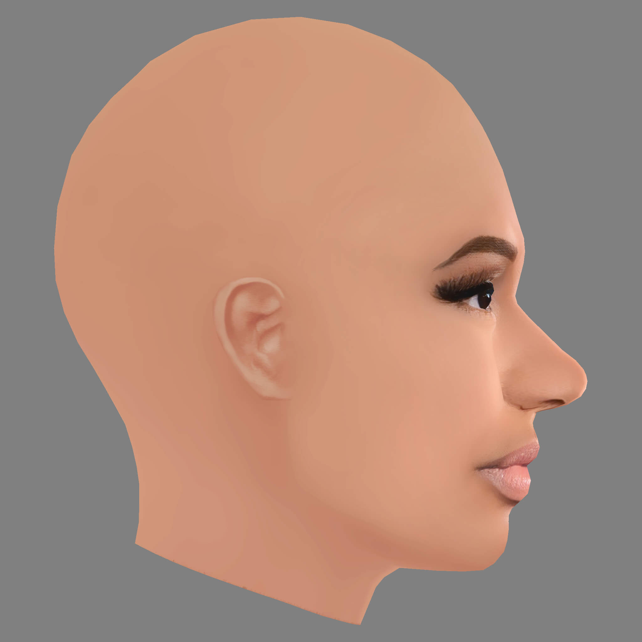 Nicki Minaj Head - No Hair - Low Poly Head for Game 3D Model by Nammichael