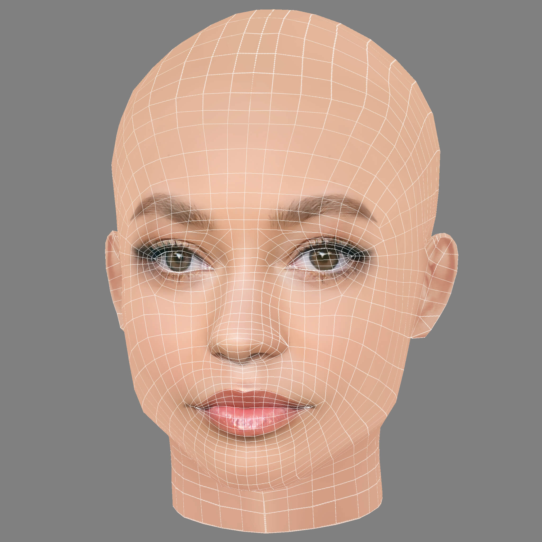 Nico Parker Head - No Hair - Low Poly Head for Game 3D Model by Nammichael