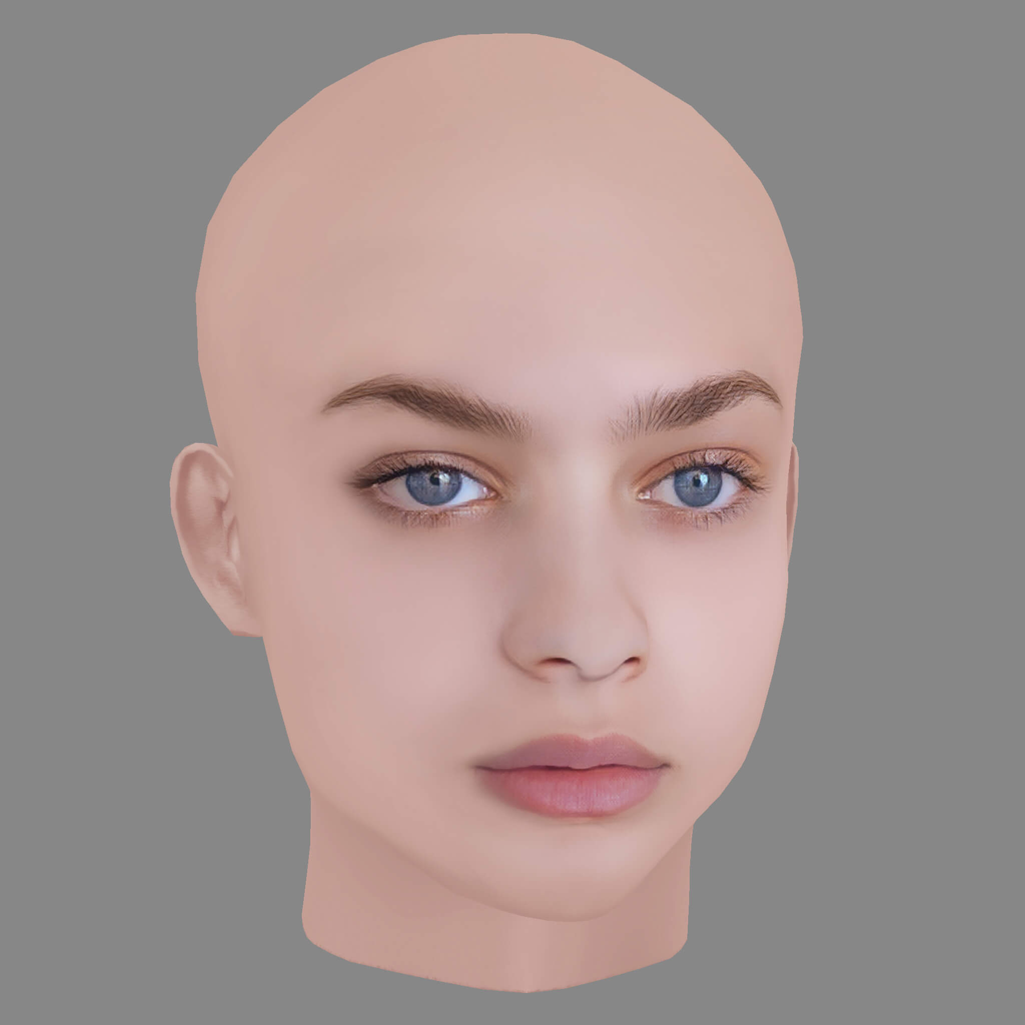 Odeya Rush Head - No Hair - Low Poly Head for Game 3D Model by Nammichael