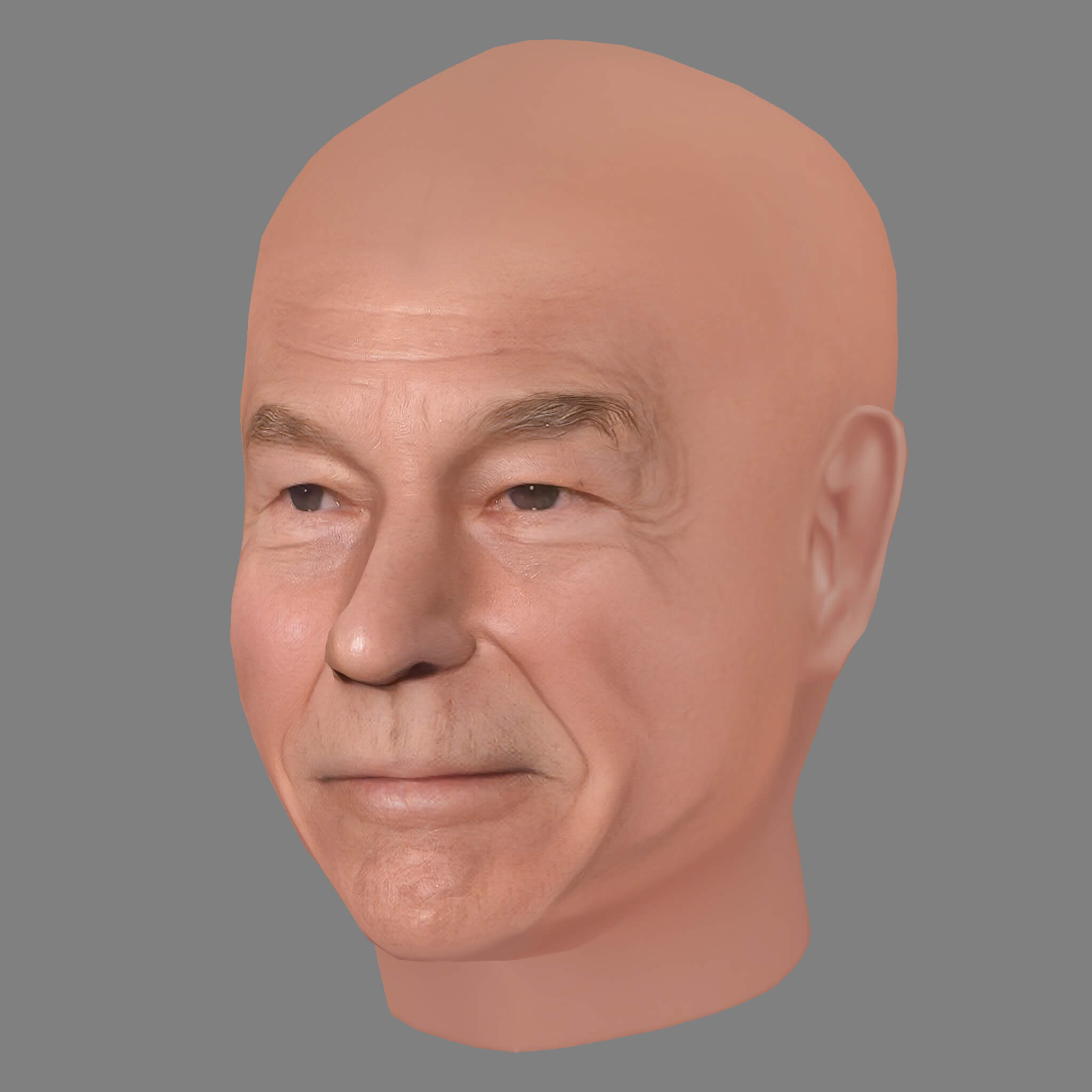 Patrick Stewart Head - Low Poly Head for Game 3D Model by Nammichael
