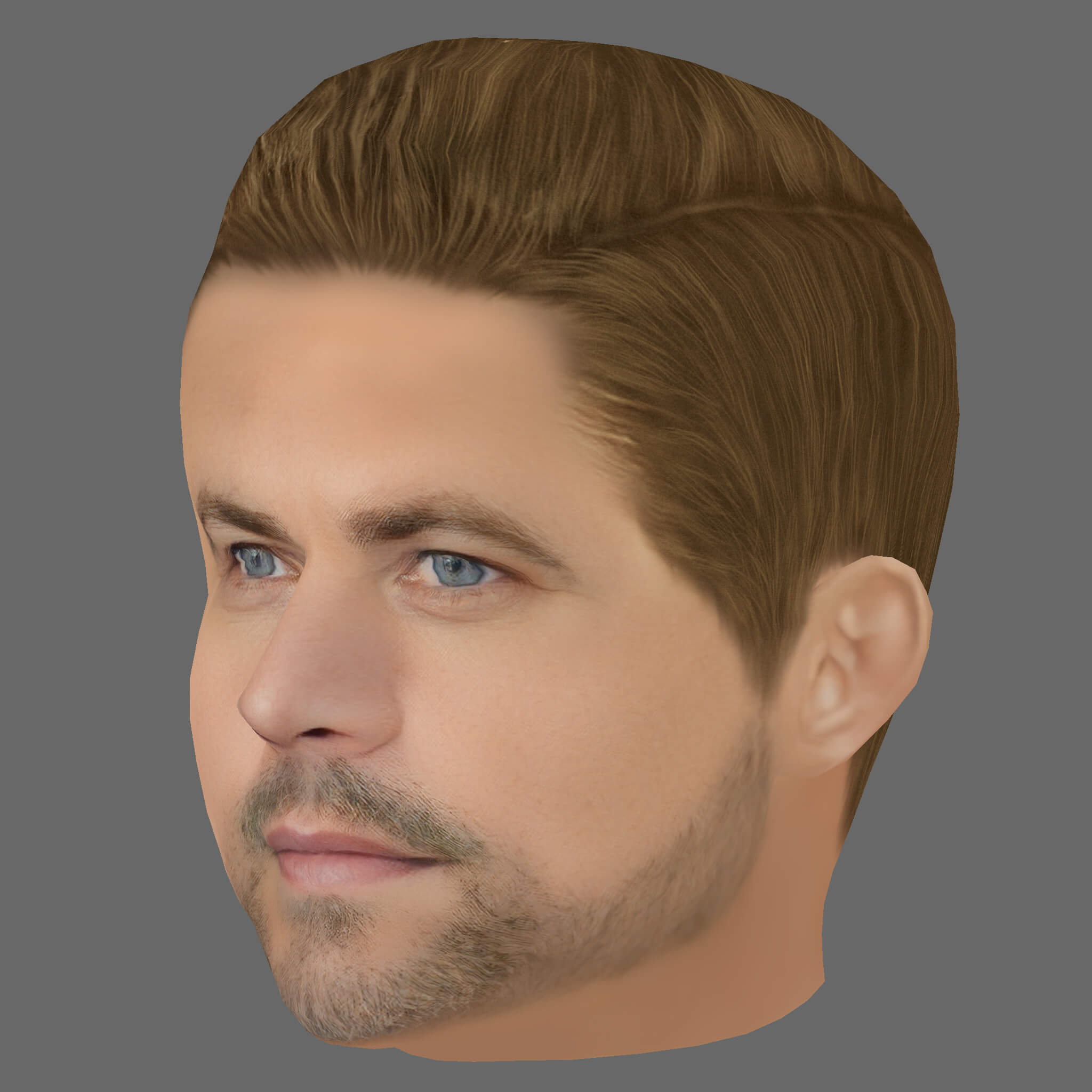 Paul Walker Head - Low Poly Head for Game Low Poly 3D Model by Nammichael