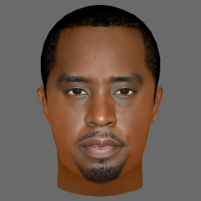 Puff Diddy Head - Low Poly Head for Game 3D Model by Nammichael