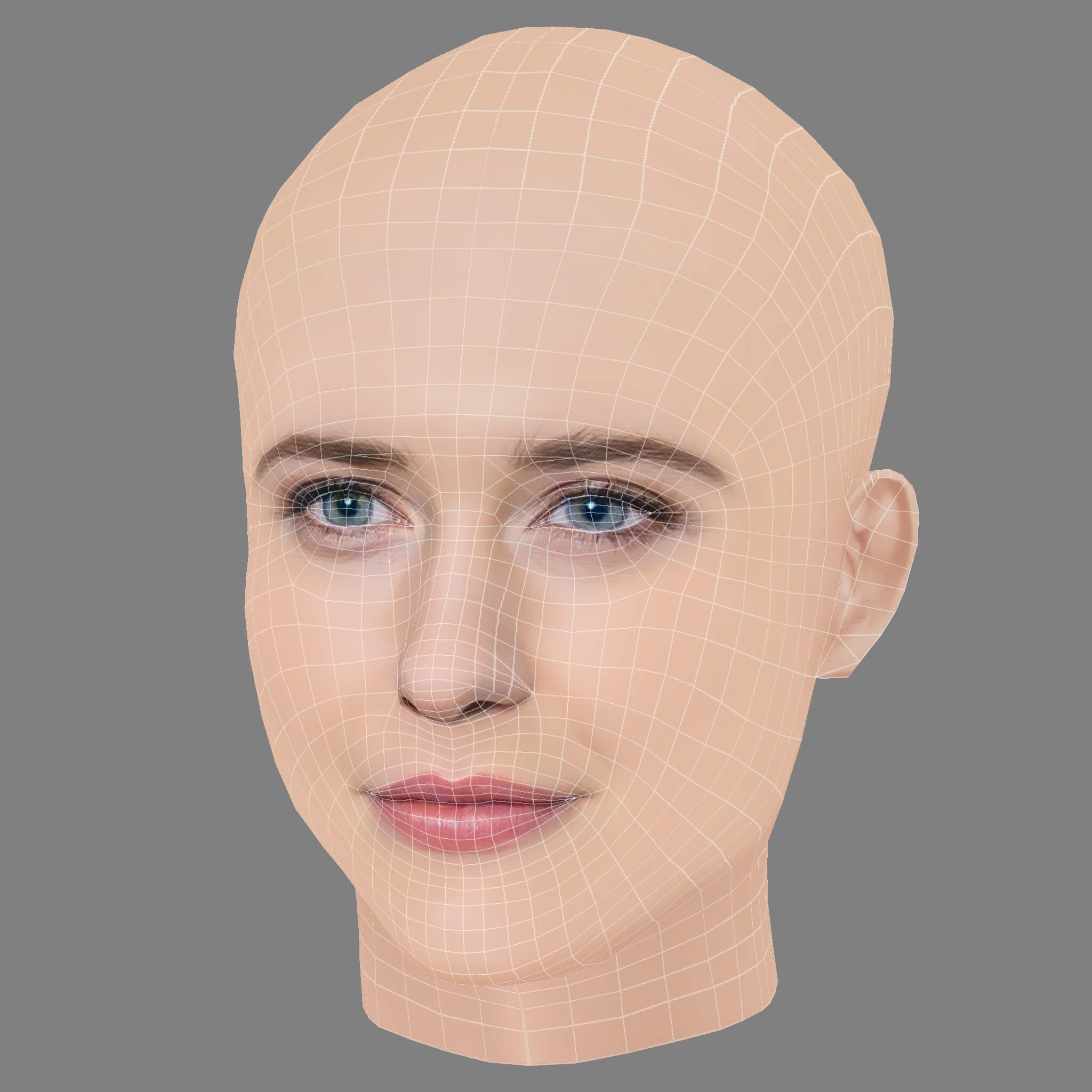Rachel Brosnahan Head - No Hair - Low Poly Head for Game 3D Model by ...