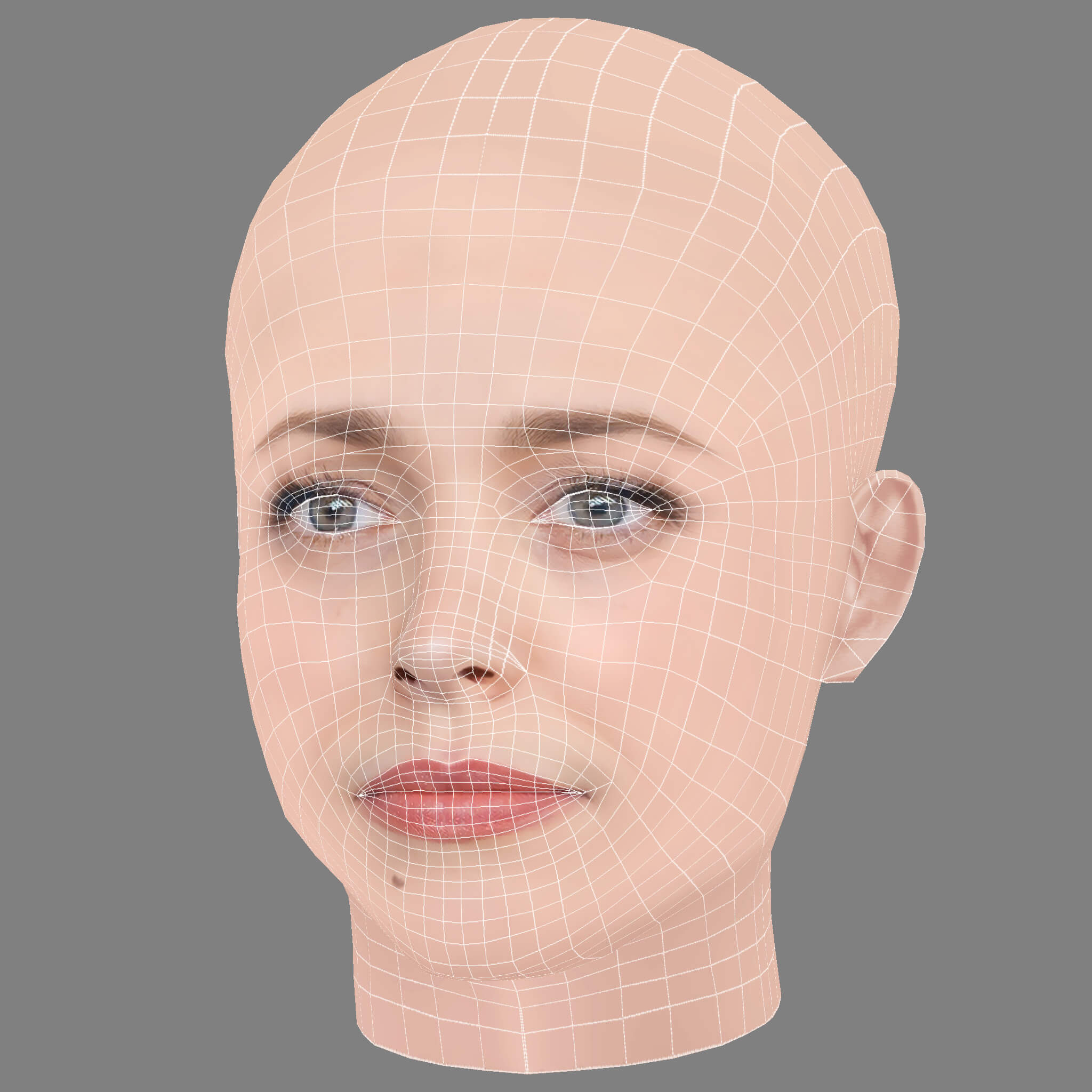 Rachel Mcadams Head - No Hair - Low Poly Head for Game 3D Model by ...