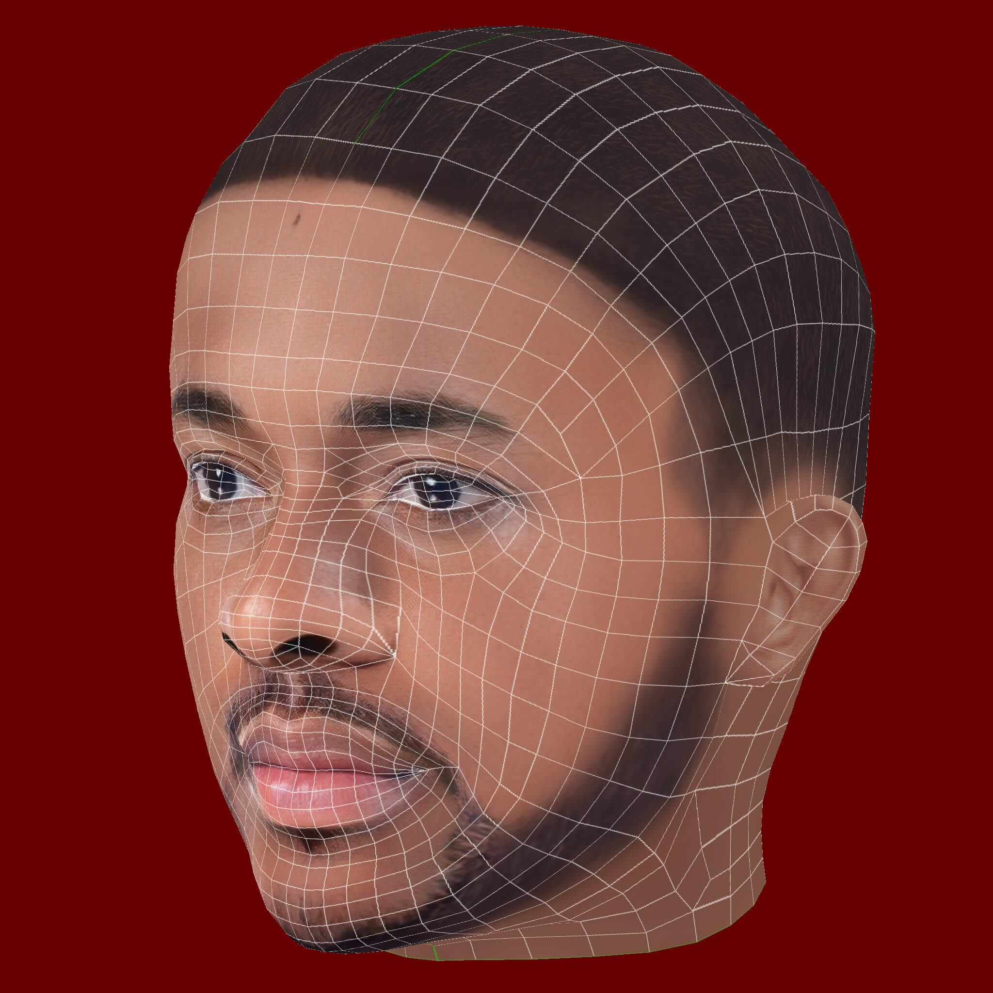 Raheem Sterling Head - Low Poly Head for Game Low Poly 3D Model by ...