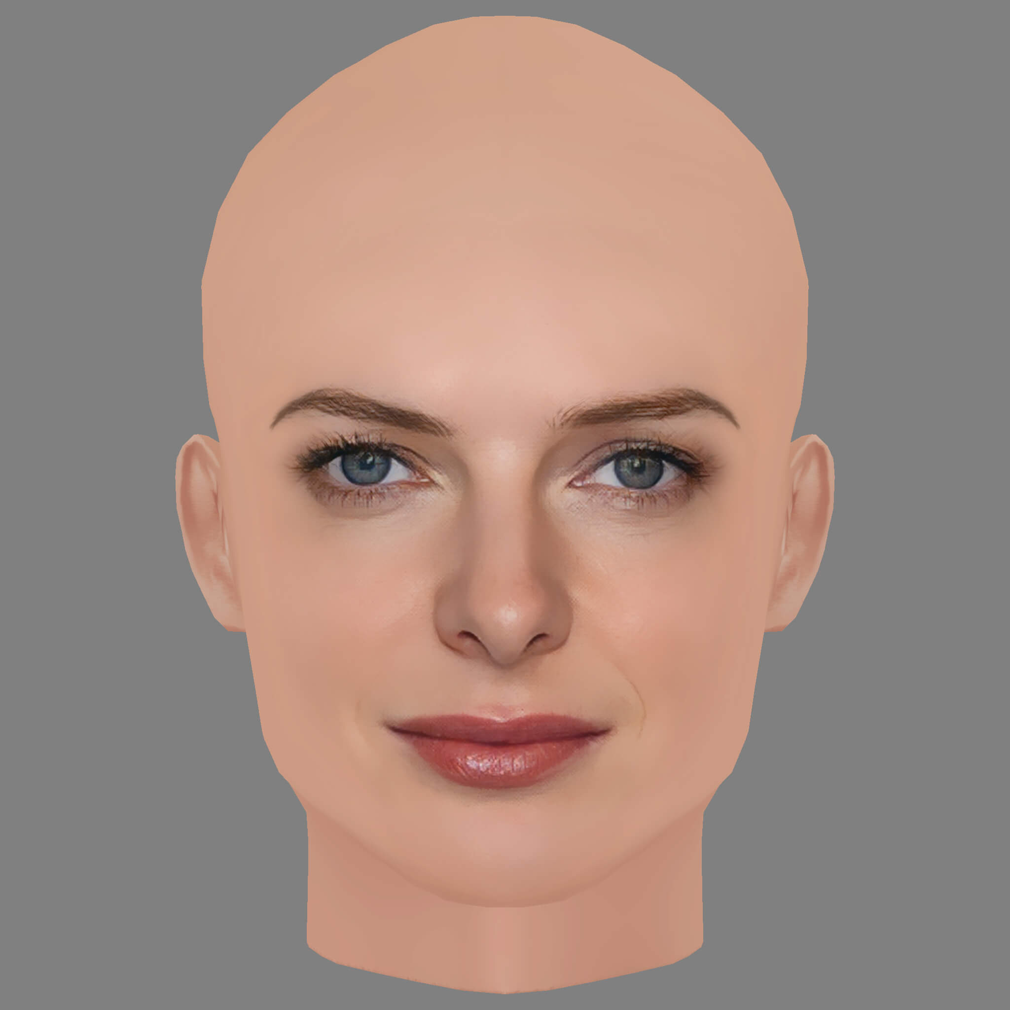 Rebecca Ferguson Head - No Hair - Low Poly Head for Game 3D Model by ...