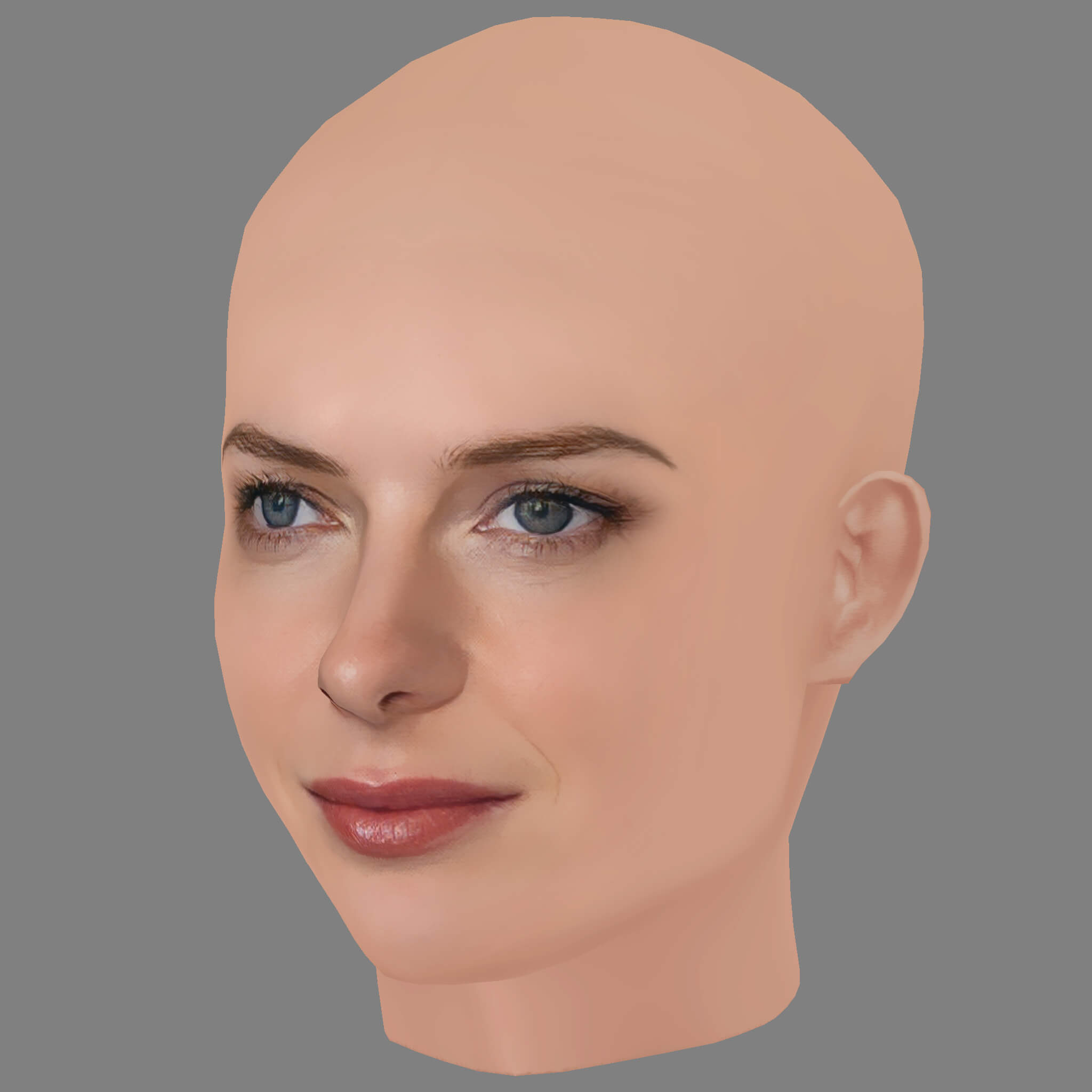 Rebecca Ferguson Head - No Hair - Low Poly Head for Game 3D Model by ...