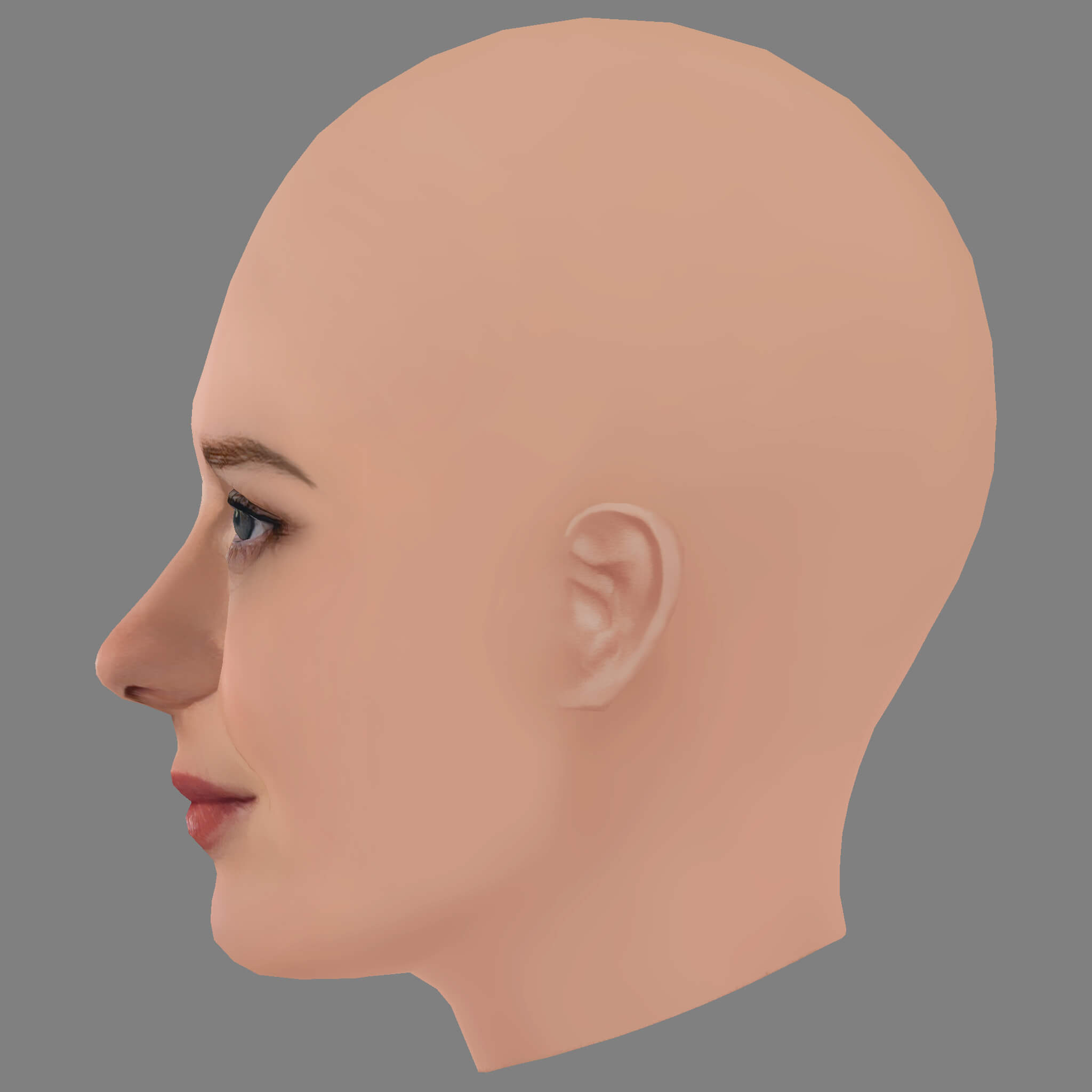 Rebecca Ferguson Head - No Hair - Low Poly Head for Game 3D Model by ...