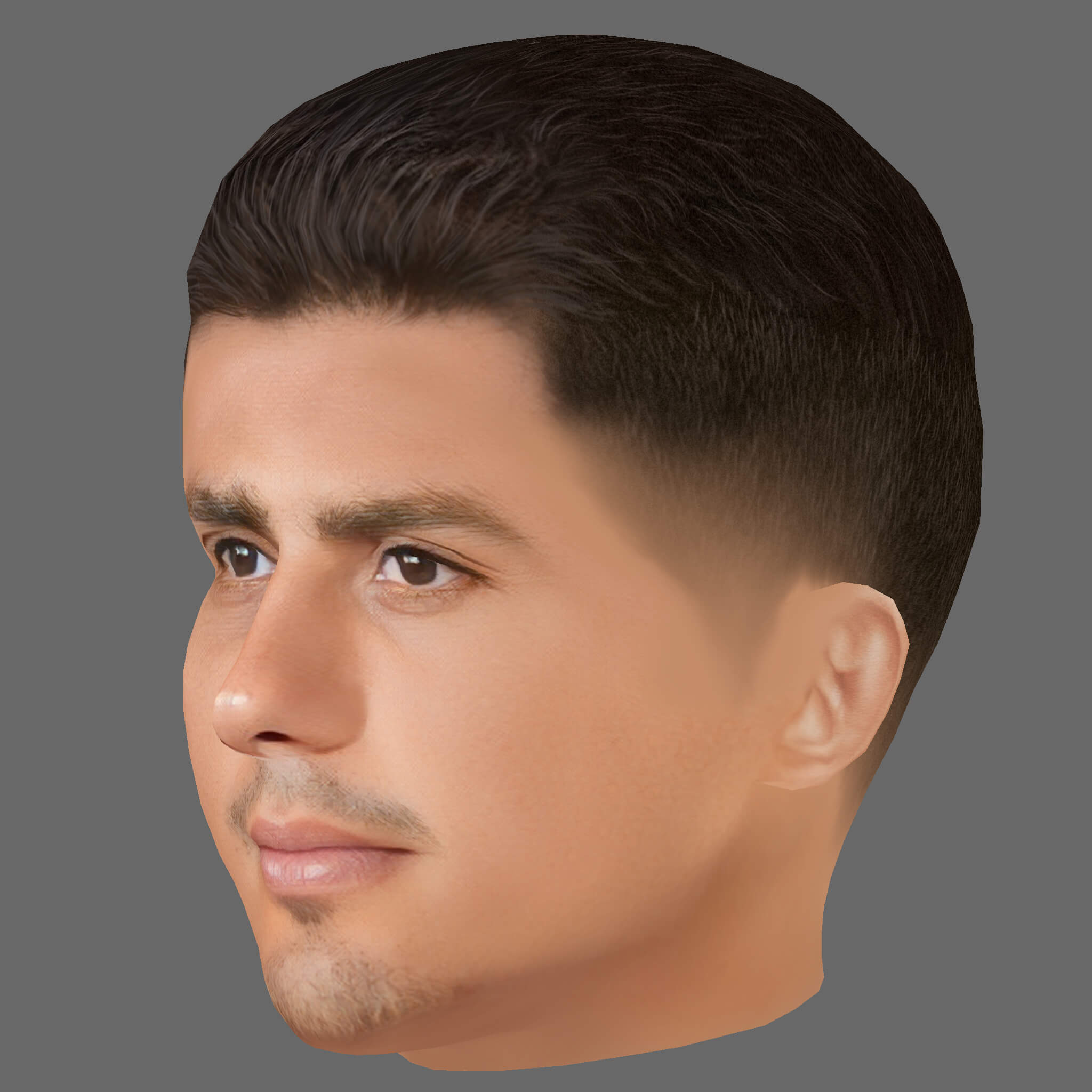 Rodrigo Hernandez Head - Low Poly Head for Game Low 3D Model by Nammichael