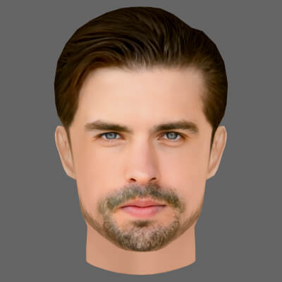 Ross Kernahan Head - Low Poly Head for Game 3D Model by Nammichael