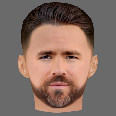 Ryan Reynolds Head - Low Poly Head for Game Low Poly 3D Model by Nammichael