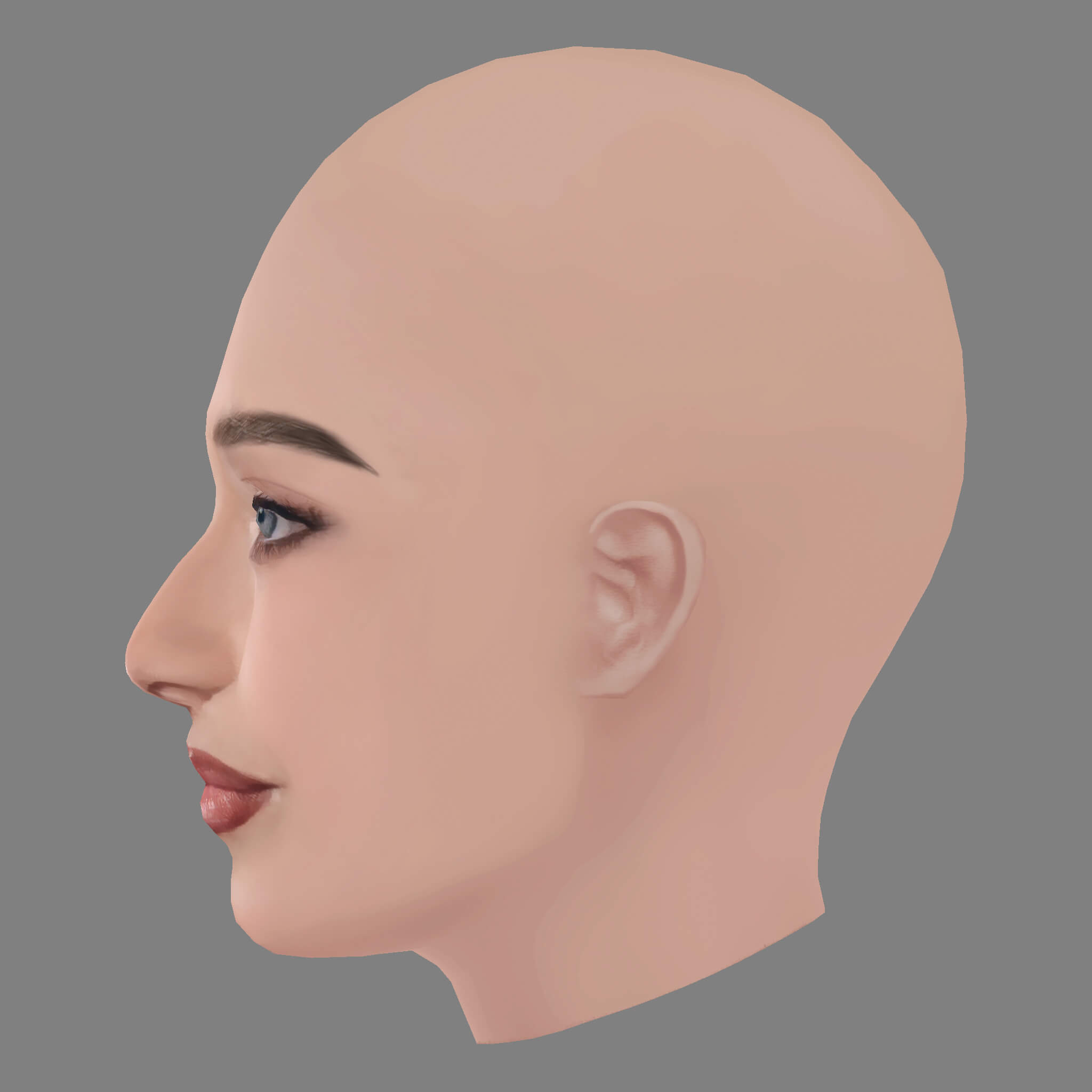 Sabrina Carpenter Head - No Hair - Low Poly Head for Game 3D Model by ...