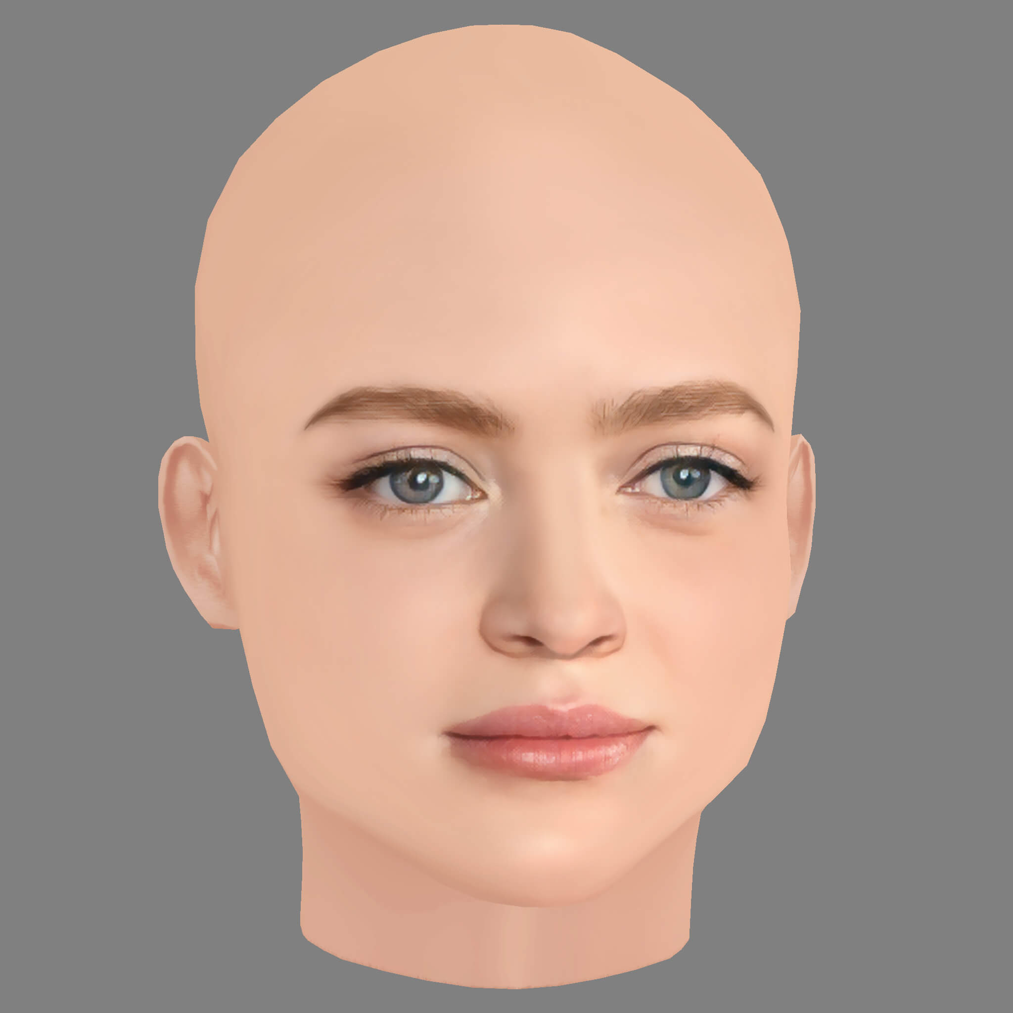 Sadie Sink Head - No Hair - Low Poly Head for Game 3D Model by Nammichael