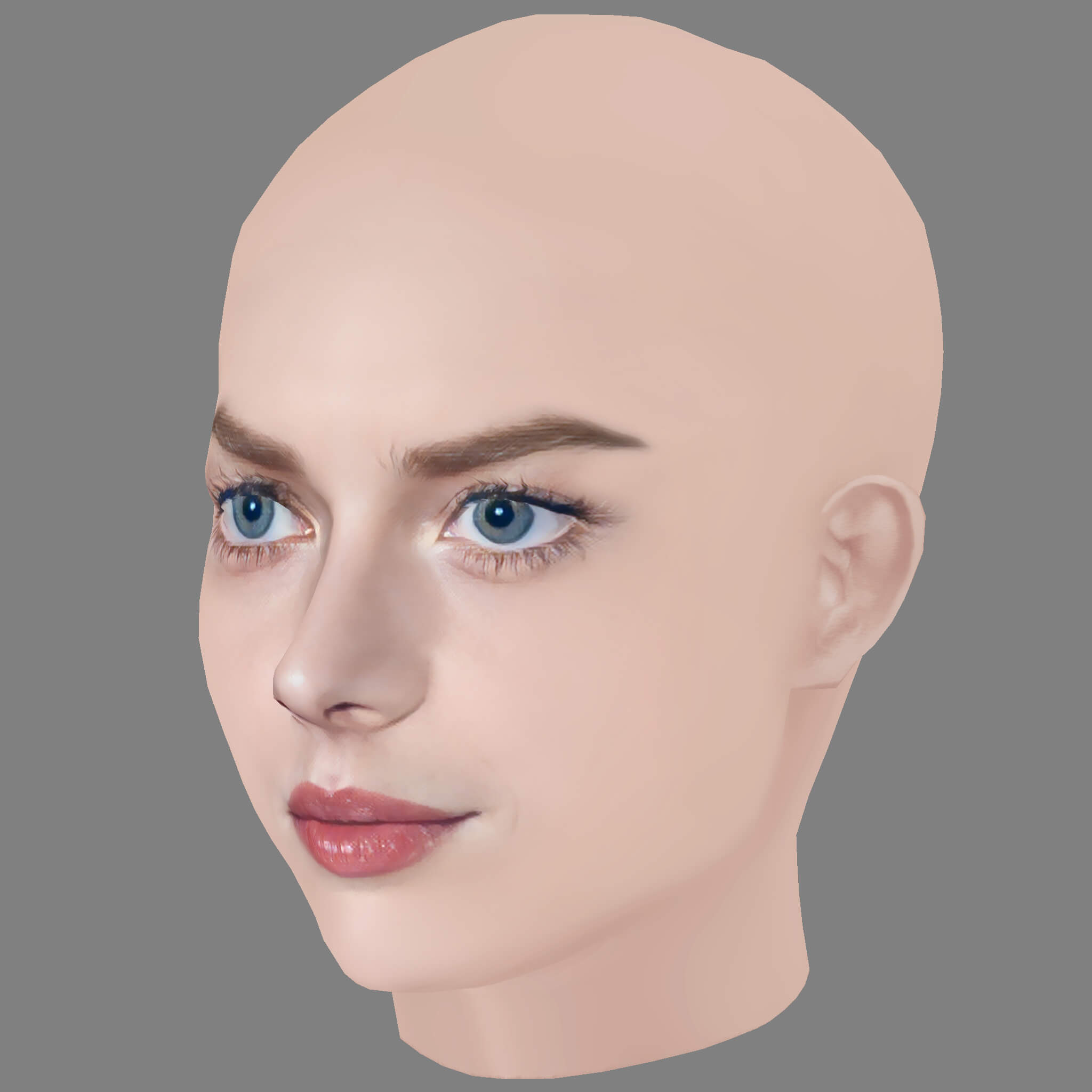 Samara Weaving Head - No Hair - Low Poly Head for Game 3D Model by ...