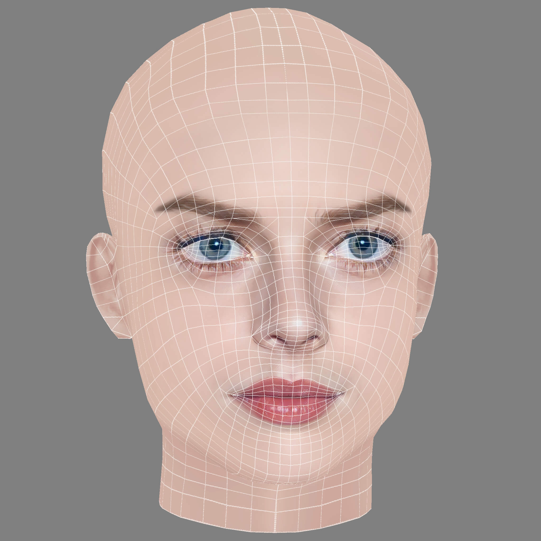 Samara Weaving Head - No Hair - Low Poly Head for Game 3D Model by ...