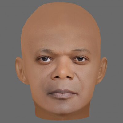 Samuel L. Jackson Head - Low Poly Head for Game 3D Model by Nammichael