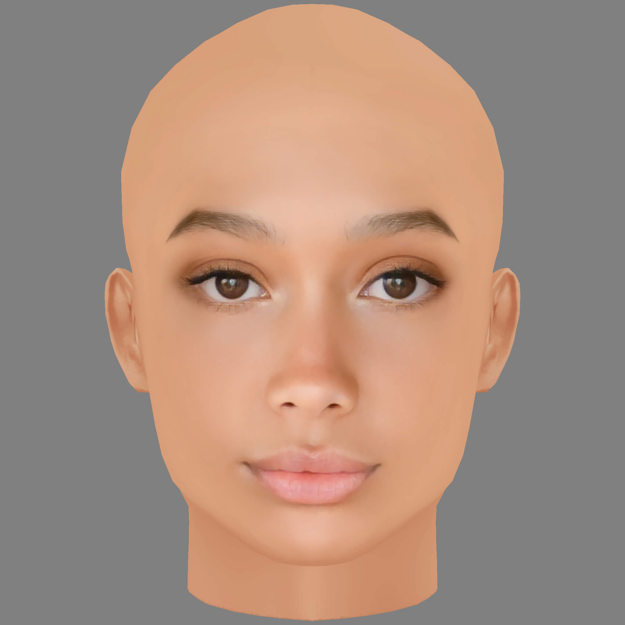 Savannah La Rain Head - No Hair - Low Poly Head for Game 3D Model by Nammichael