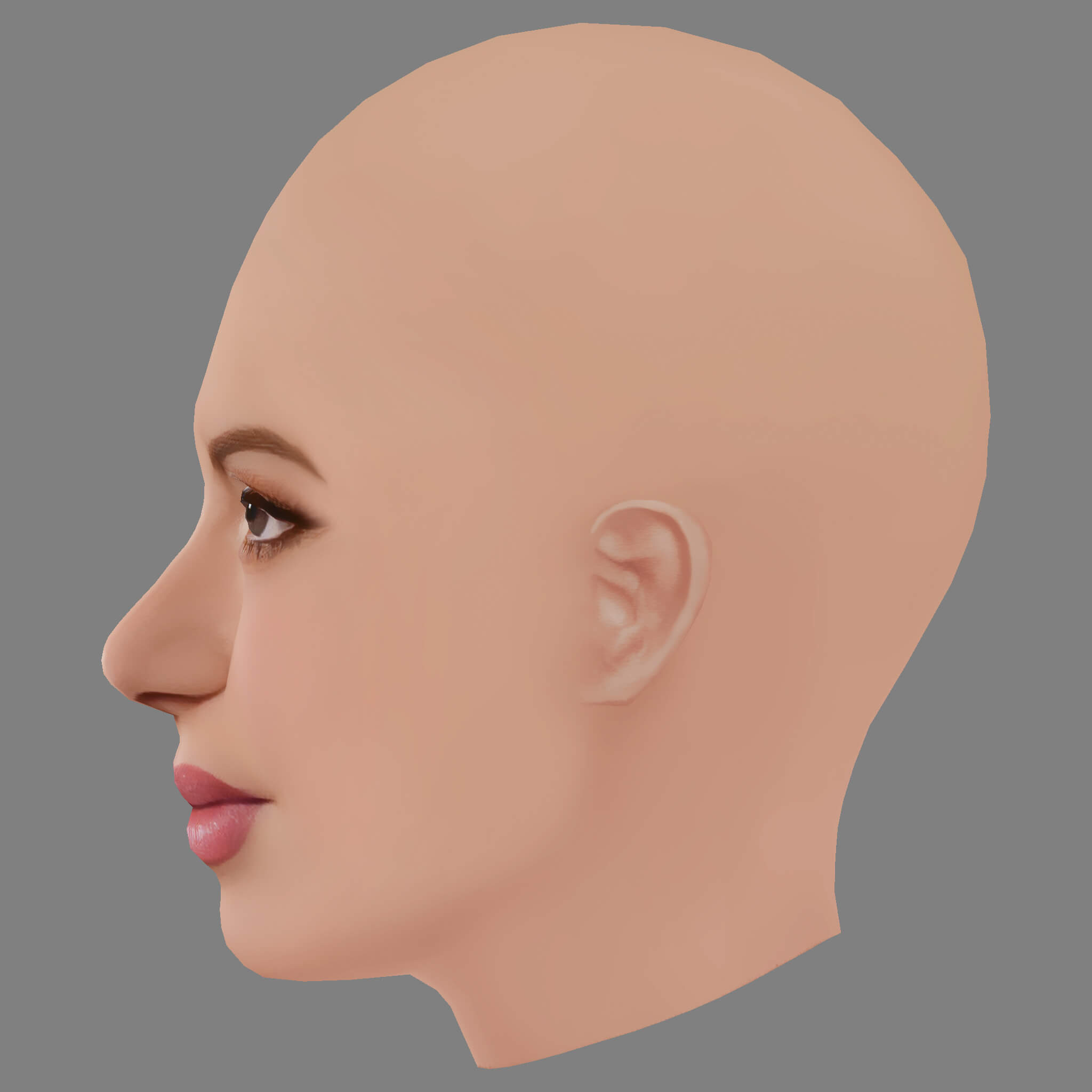 Shakira Head - No Hair - Low Poly Head for Game 3D Model by Nammichael