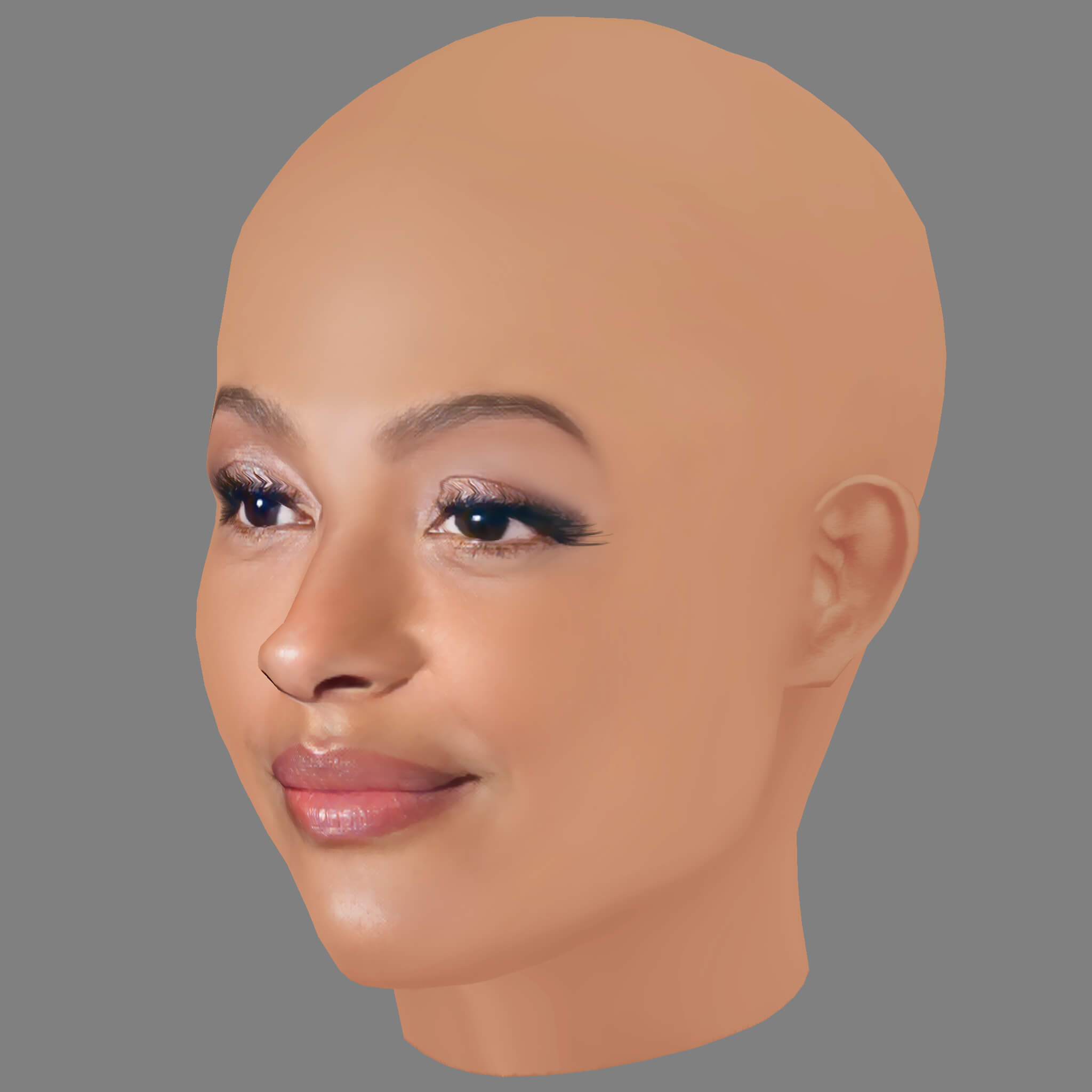 Sheron Menezzes Head - No Hair - Low Poly Head for Game 3D Model by ...