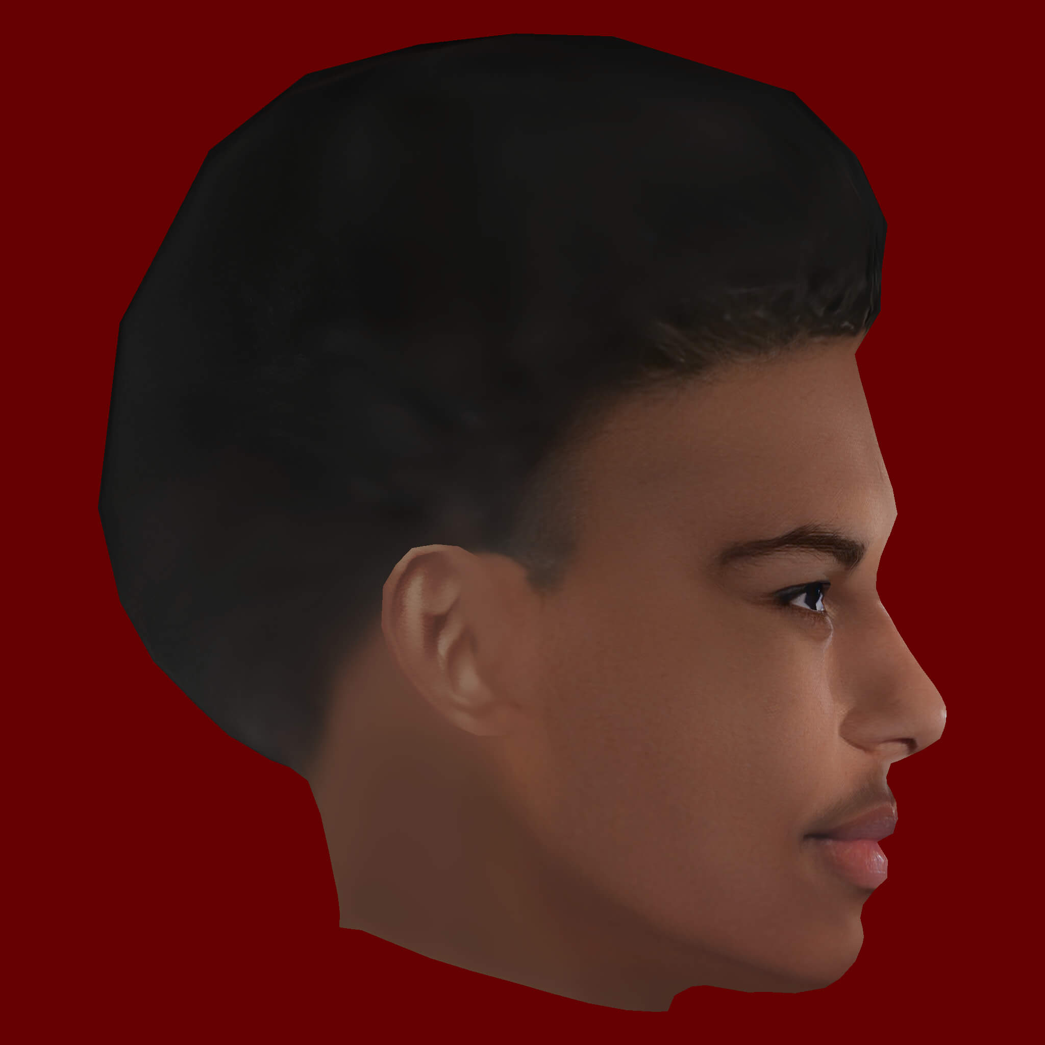 Shola Shoretire Head - Low Poly Head for Game 3D Model by Nammichael