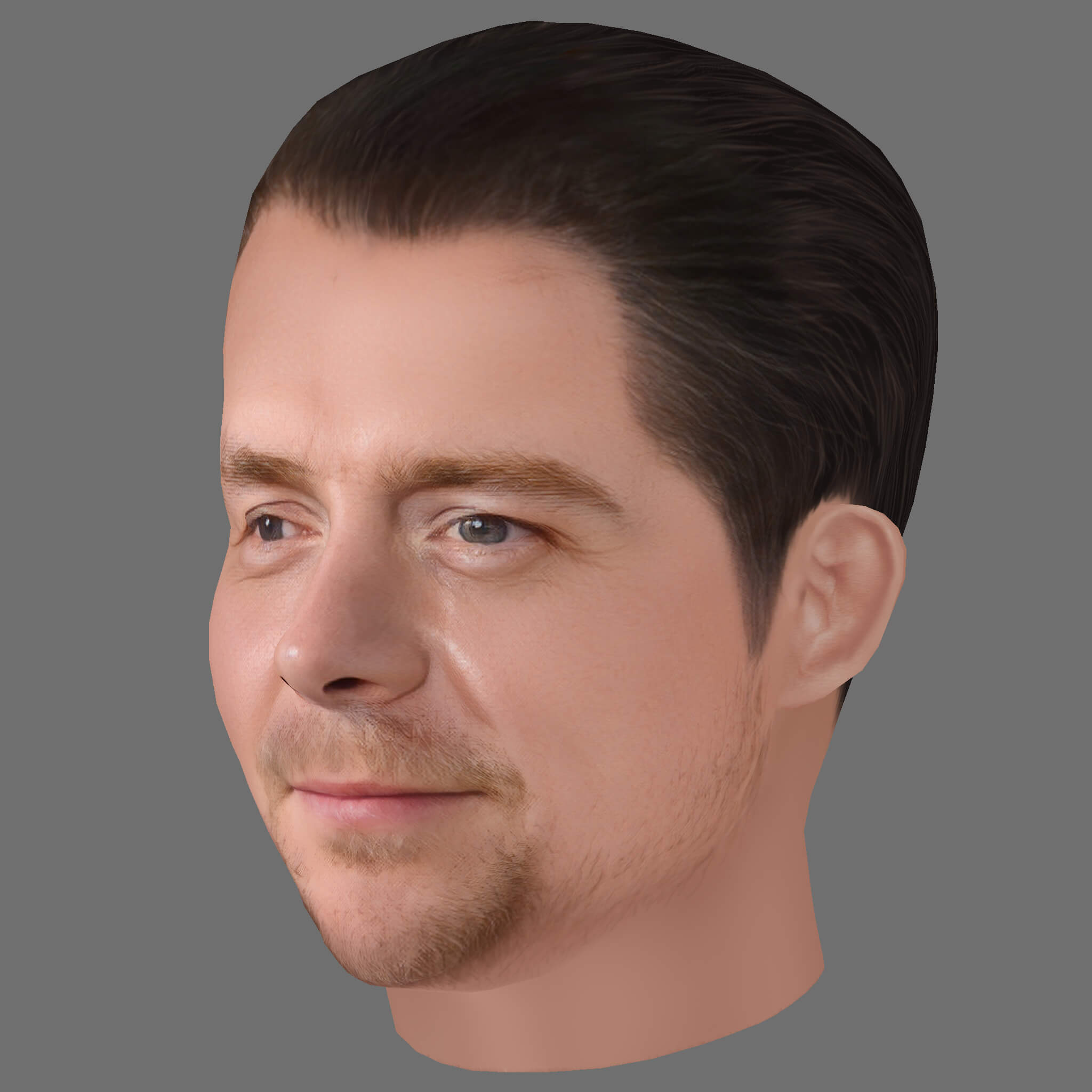 Simon Pegg Head - Low Poly Head for Game 3D Model by Nammichael