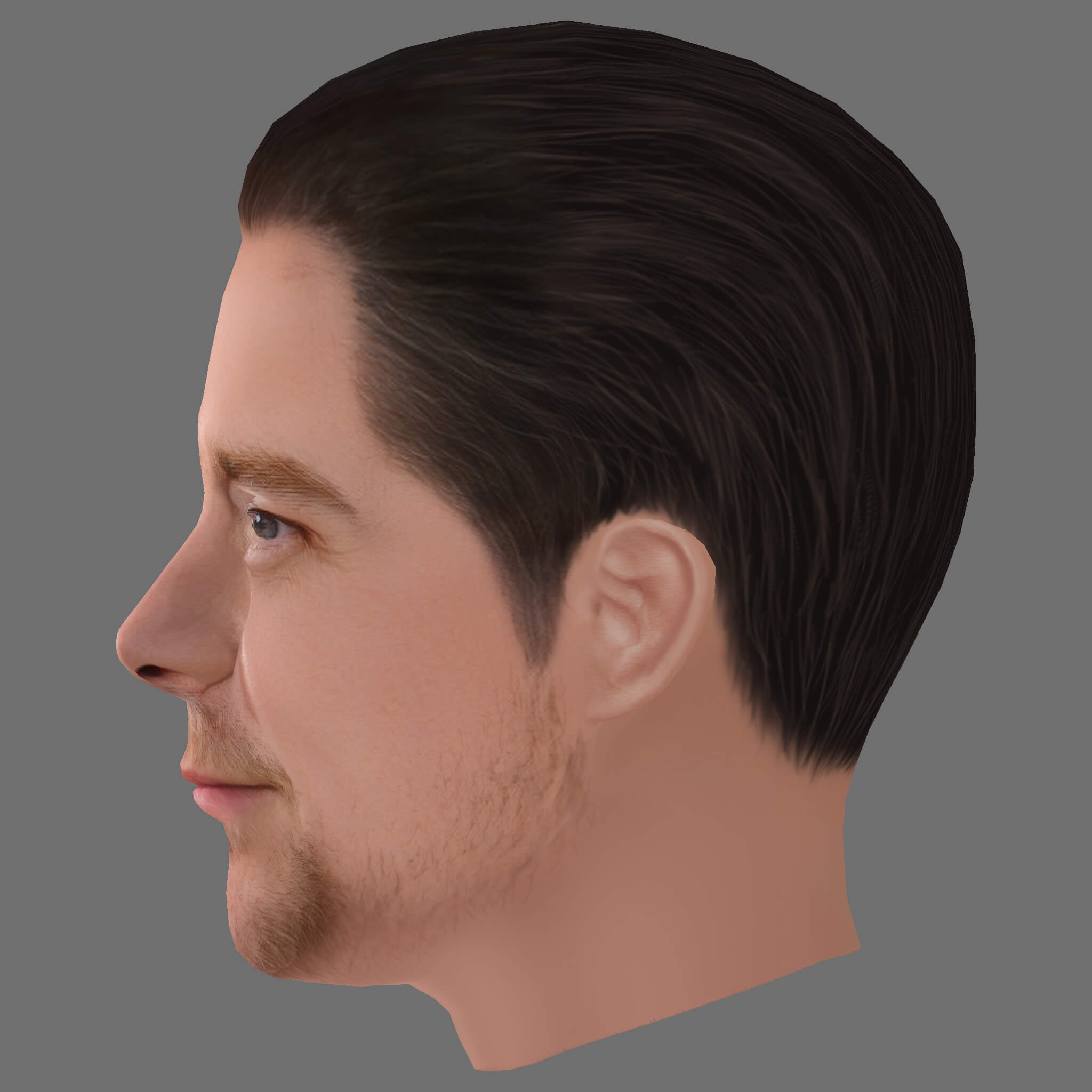 Simon Pegg Head - Low Poly Head for Game 3D Model by Nammichael