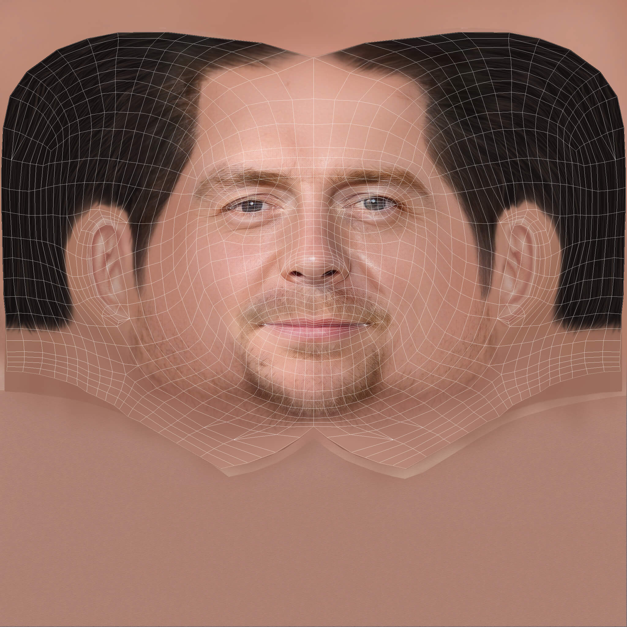 Simon Pegg Head - Low Poly Head for Game 3D Model by Nammichael