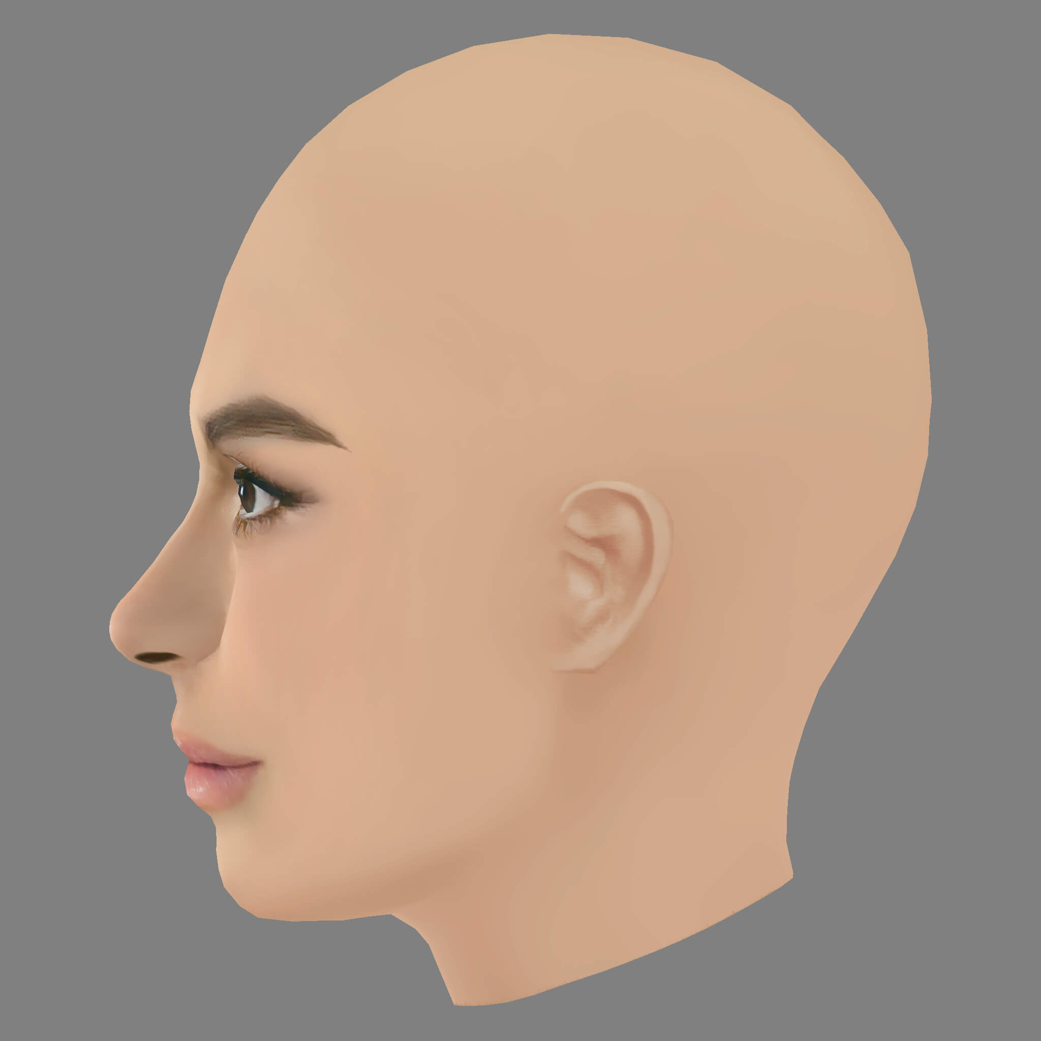 Sofia Castro Head - No Hair - Low Poly Head for Game 3D Model by Nammichael