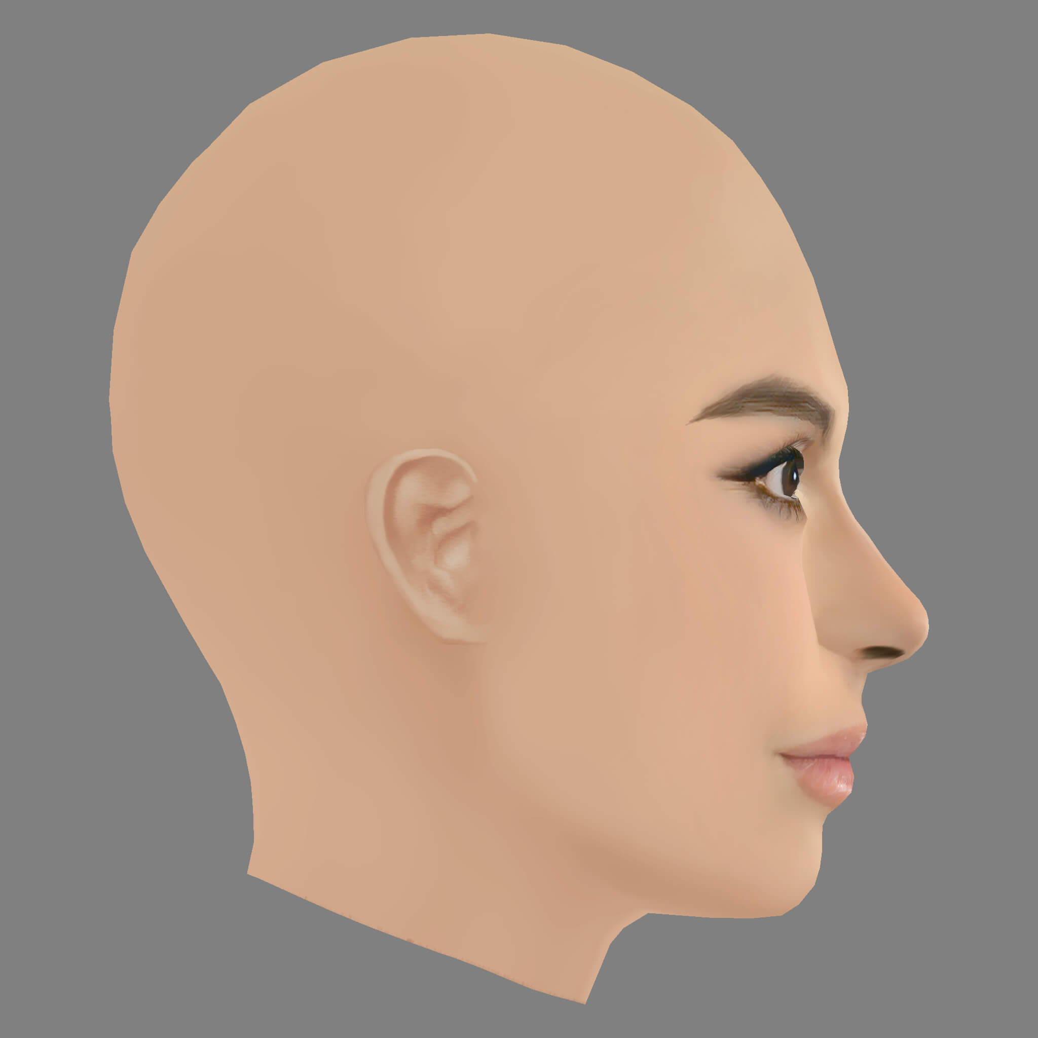 Sofia Castro Head - No Hair - Low Poly Head for Game 3D Model by Nammichael