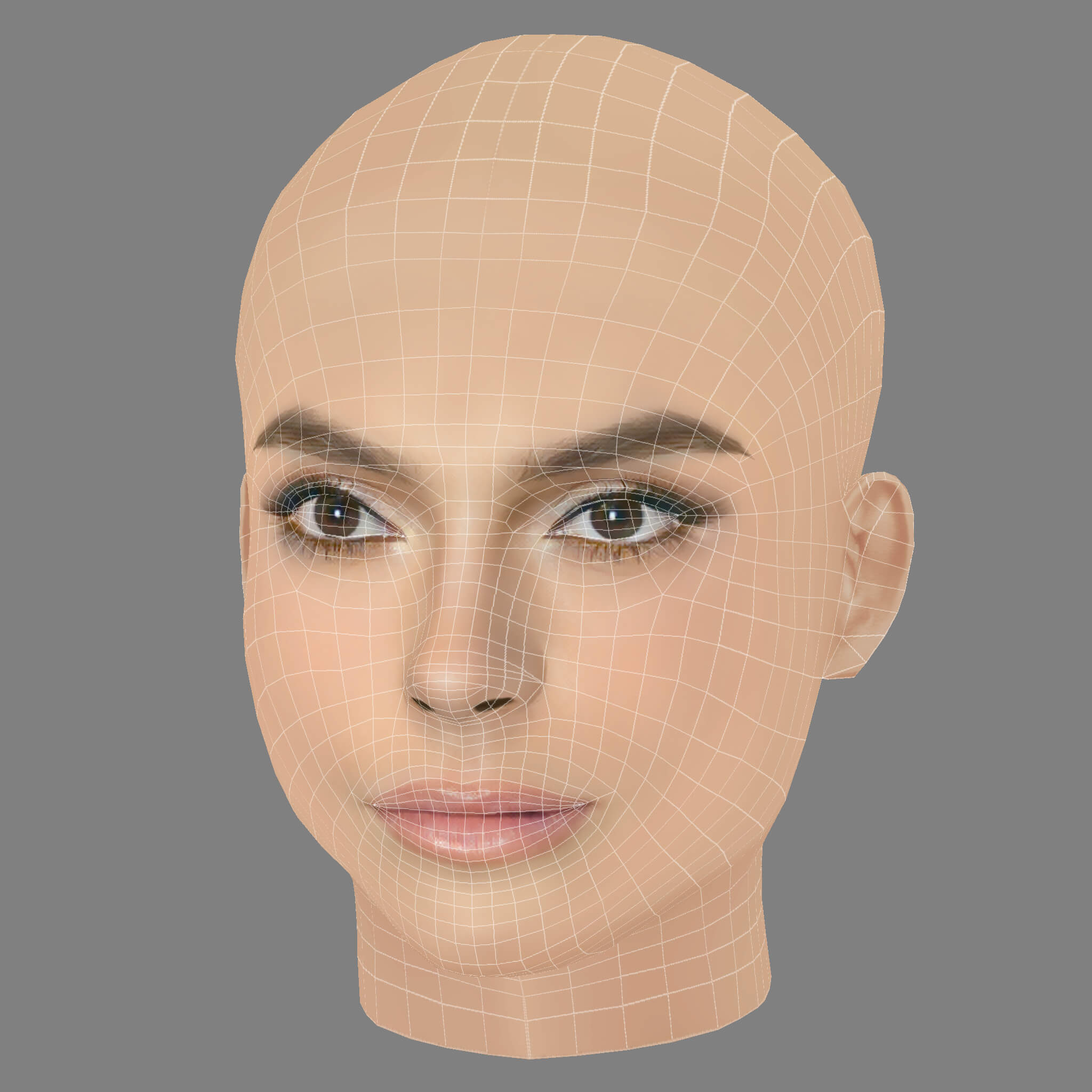 Sofia Castro Head - No Hair - Low Poly Head for Game 3D Model by Nammichael