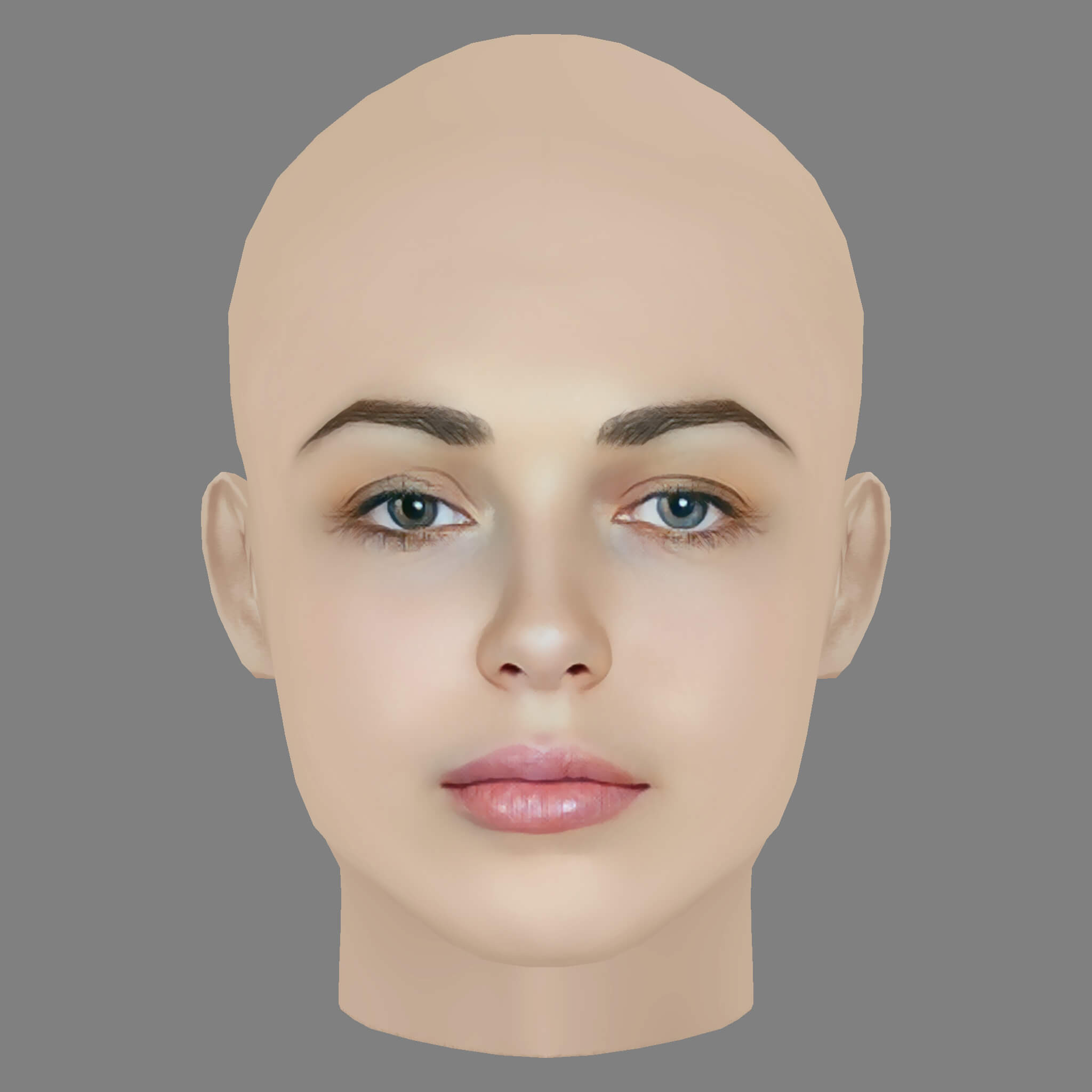 Sofya Sinitsyna Head - No Hair - Low Poly Head for Game 3D Model by ...