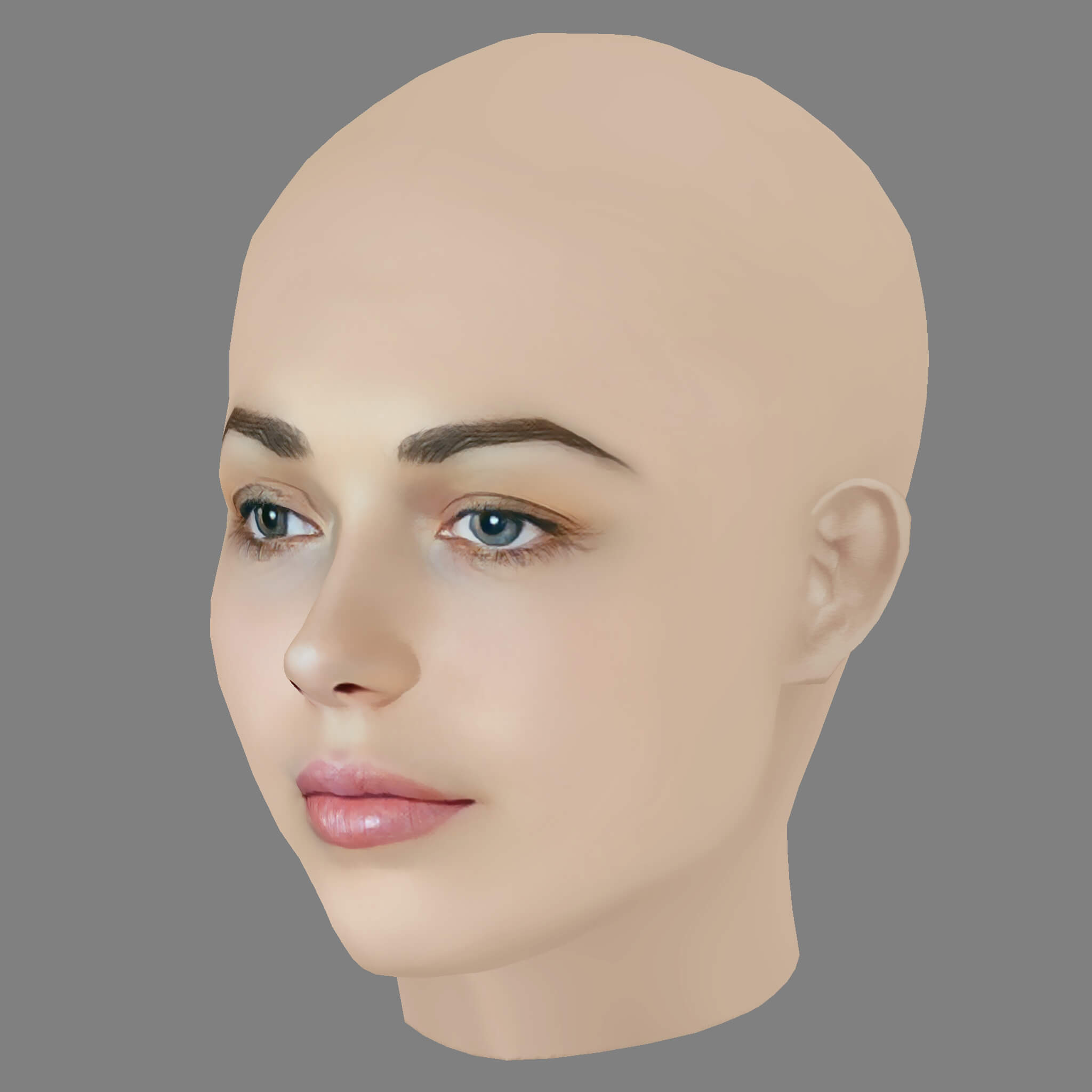 Sofya Sinitsyna Head - No Hair - Low Poly Head for Game 3D Model by ...