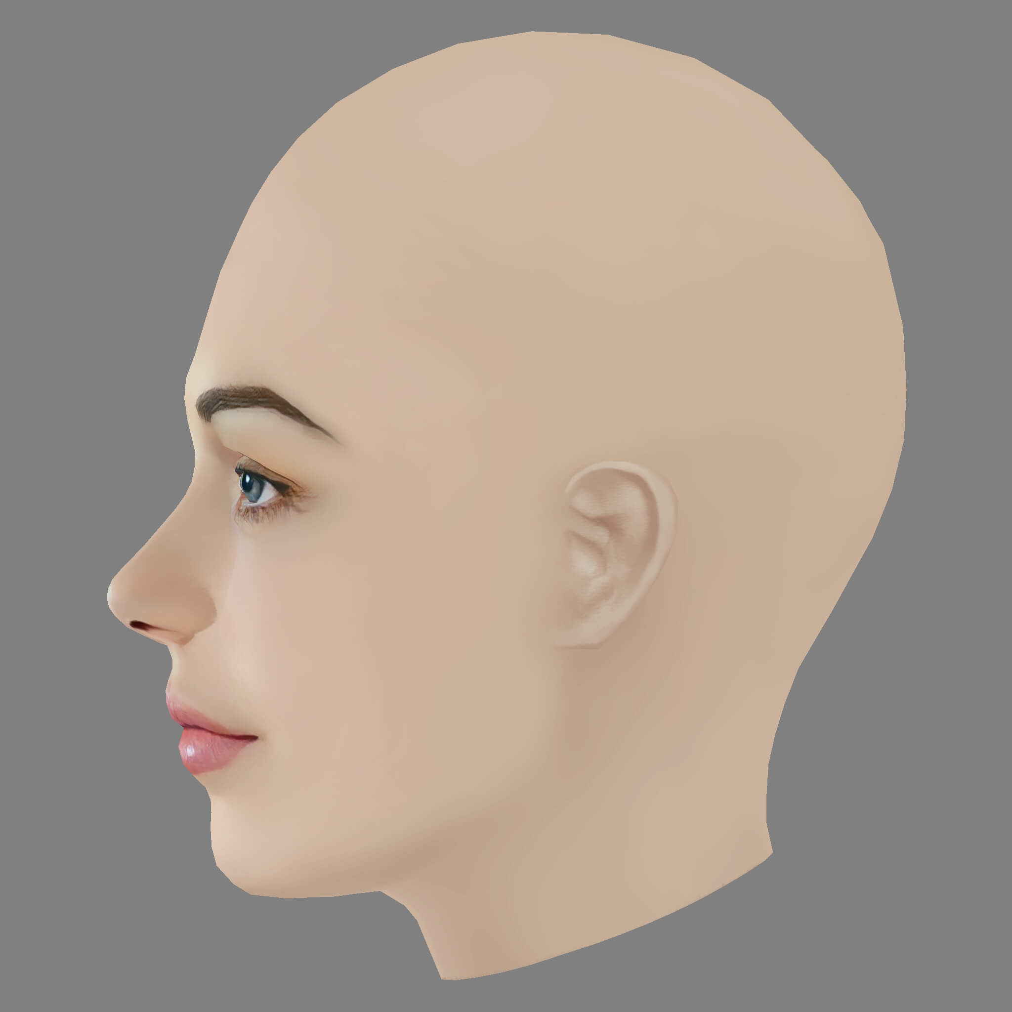 Sofya Sinitsyna Head - No Hair - Low Poly Head for Game 3D Model by ...