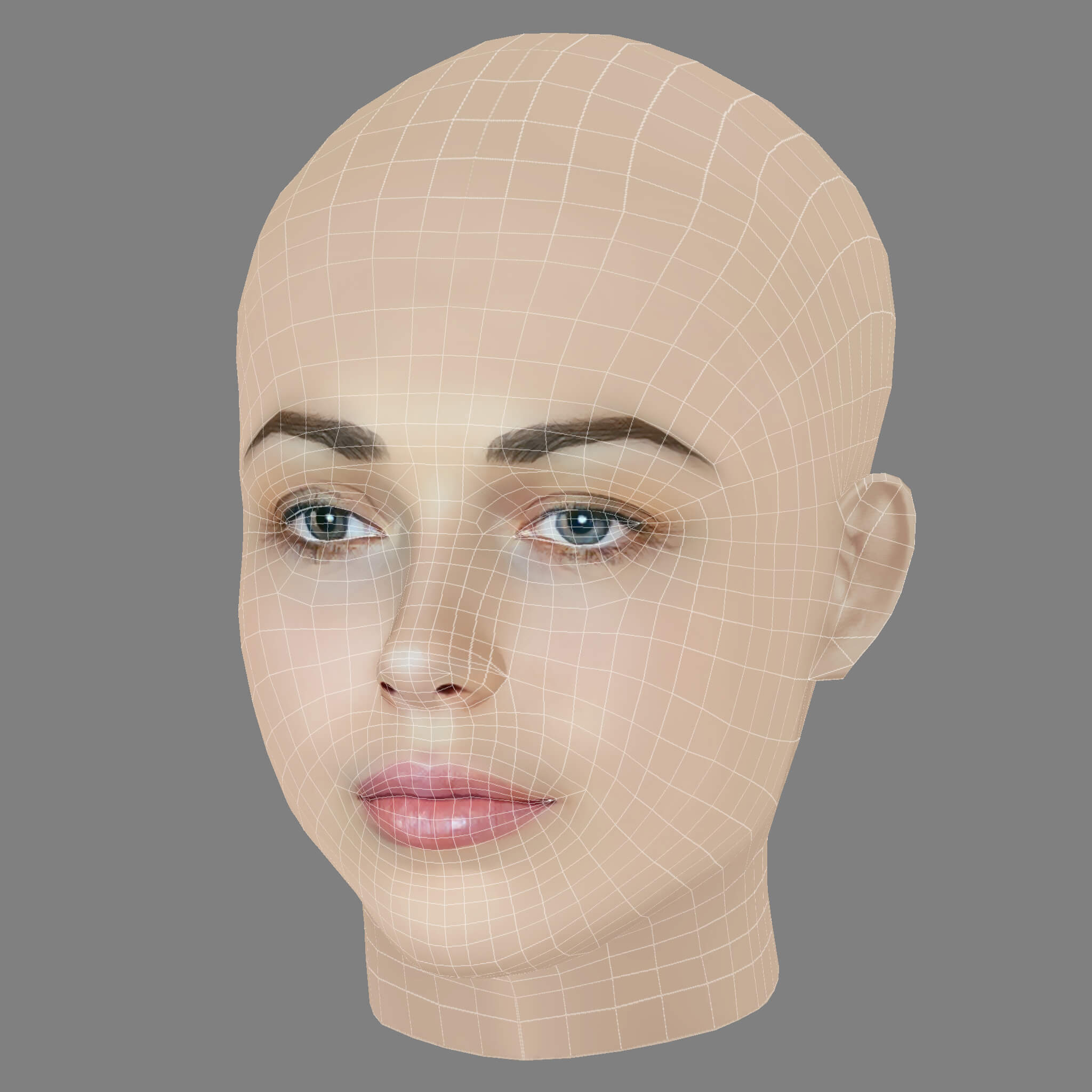 Sofya Sinitsyna Head - No Hair - Low Poly Head for Game 3D Model by ...