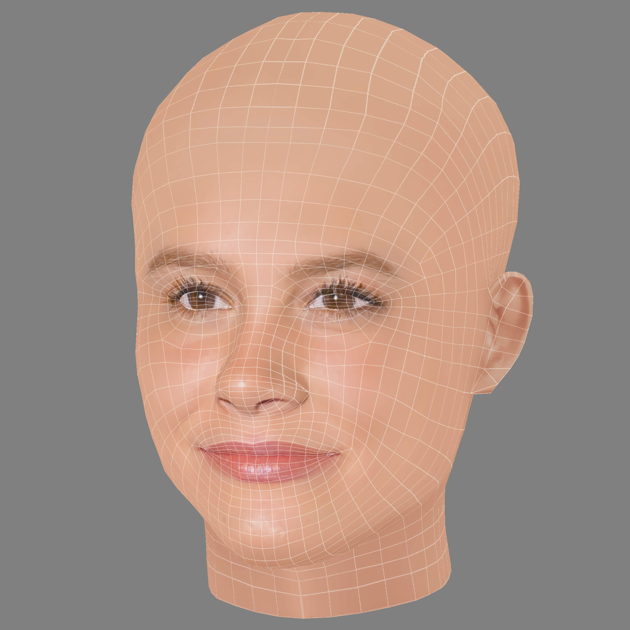 Sosie Bacon Head - No Hair - Low Poly Head for Game 3D Model by Nammichael