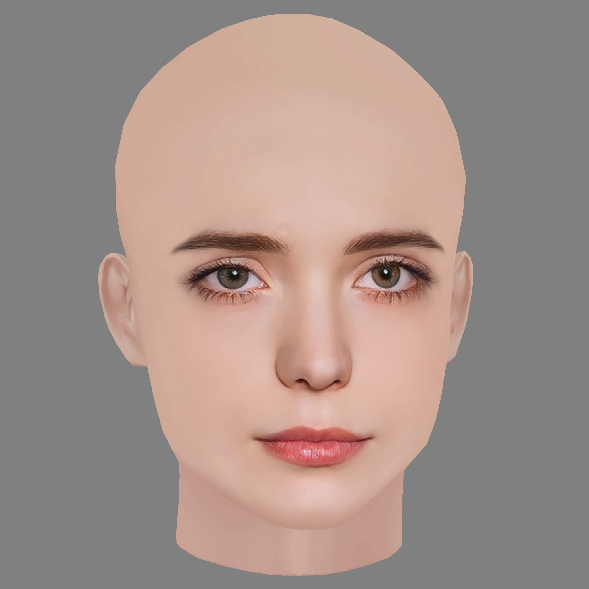 Stacy Martin Head - No Hair - Low Poly Head for Game 3D Model by Nammichael
