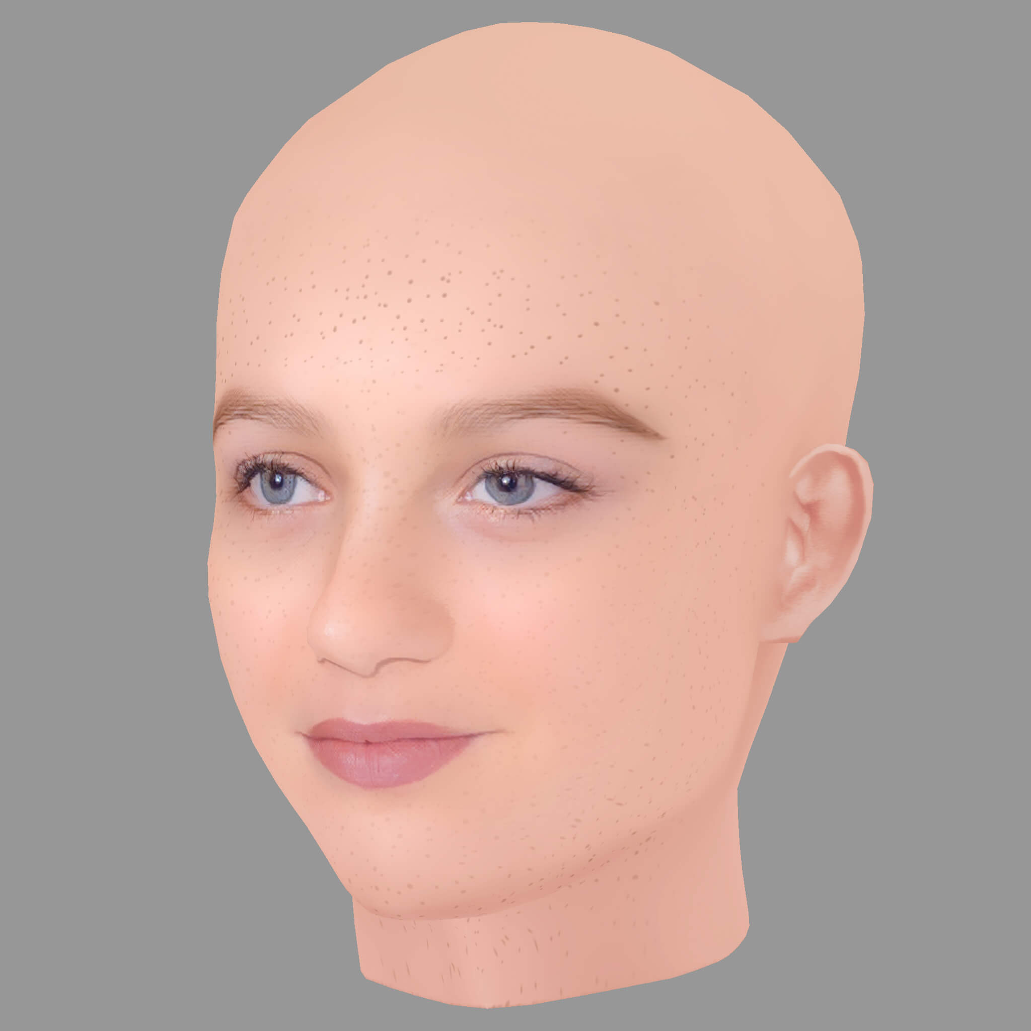 Stefania Lavie Owen Head - No Hair - Low Poly Head for Game 3D Model by ...