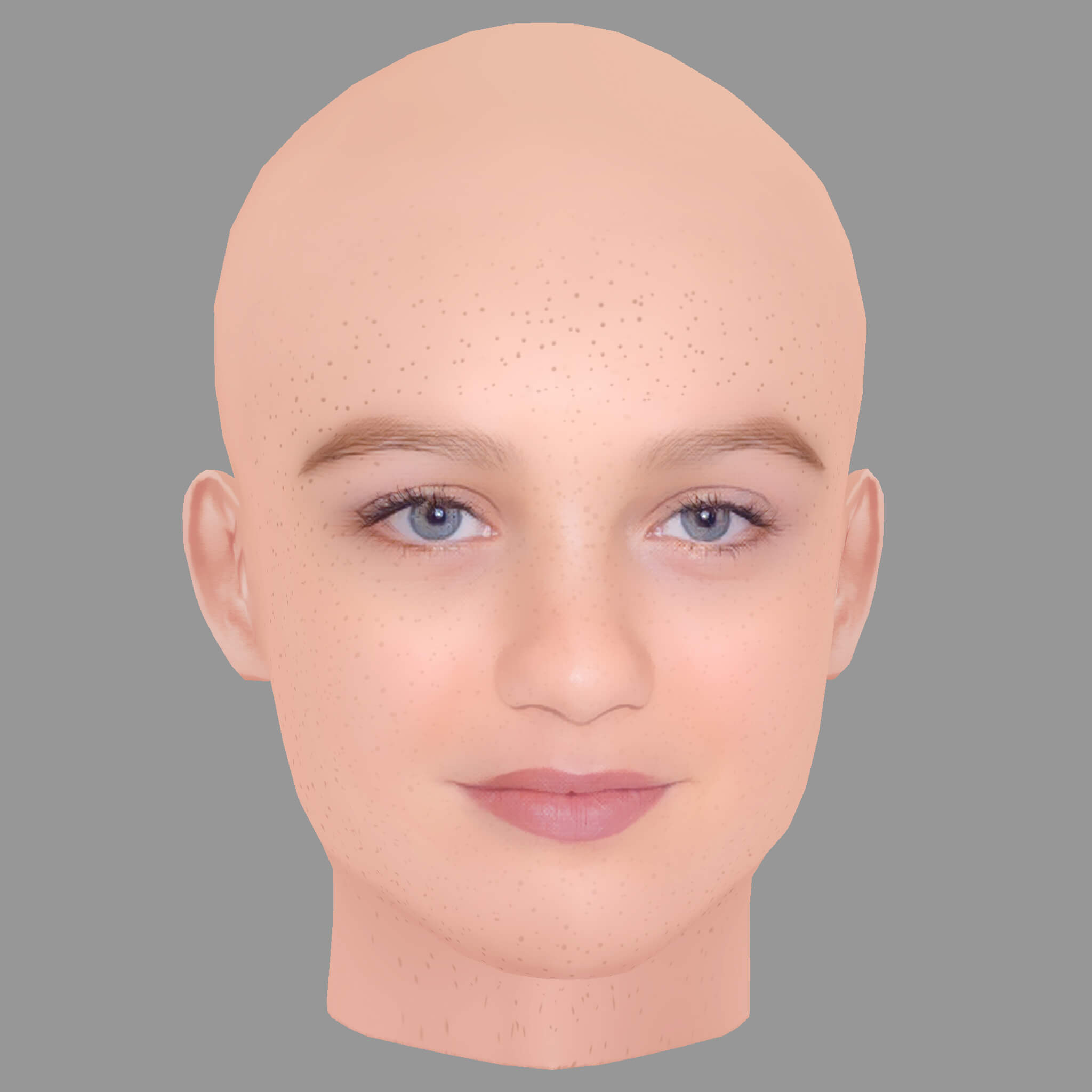 Stefania Lavie Owen Head - No Hair - Low Poly Head for Game 3D Model by ...