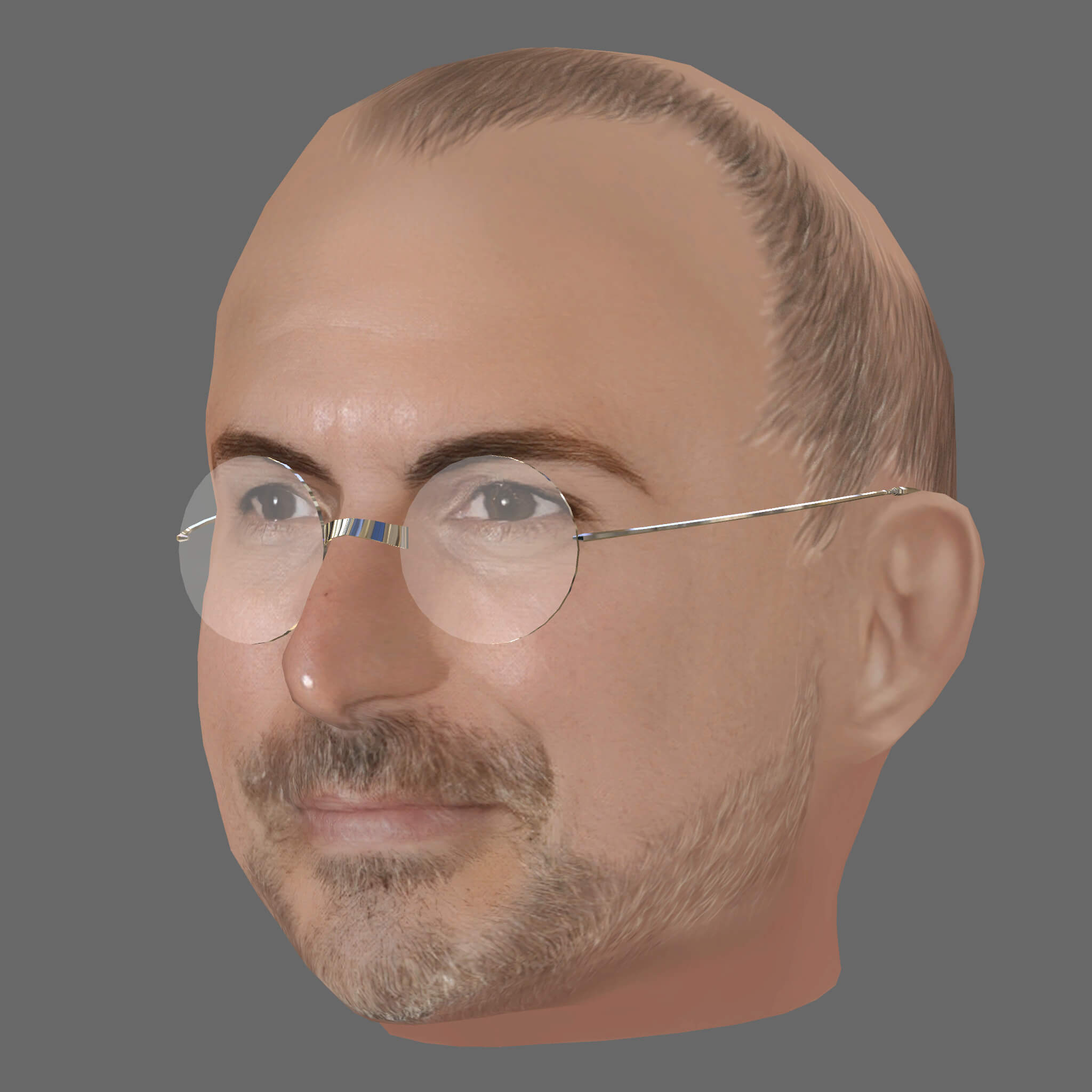 Steve Job Head - Low Poly Head for Game 3D Model by Nammichael