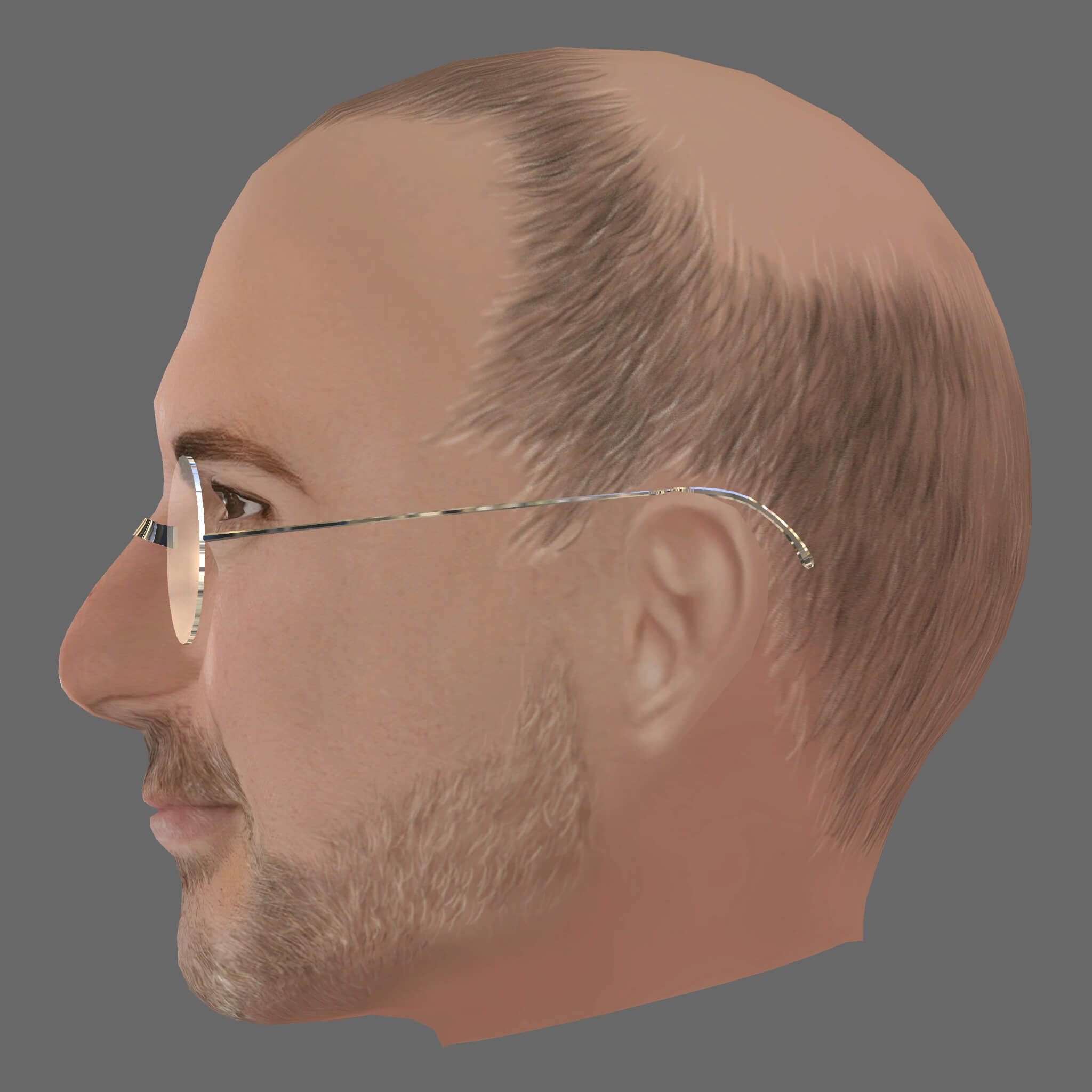Steve Job Head - Low Poly Head for Game 3D Model by Nammichael