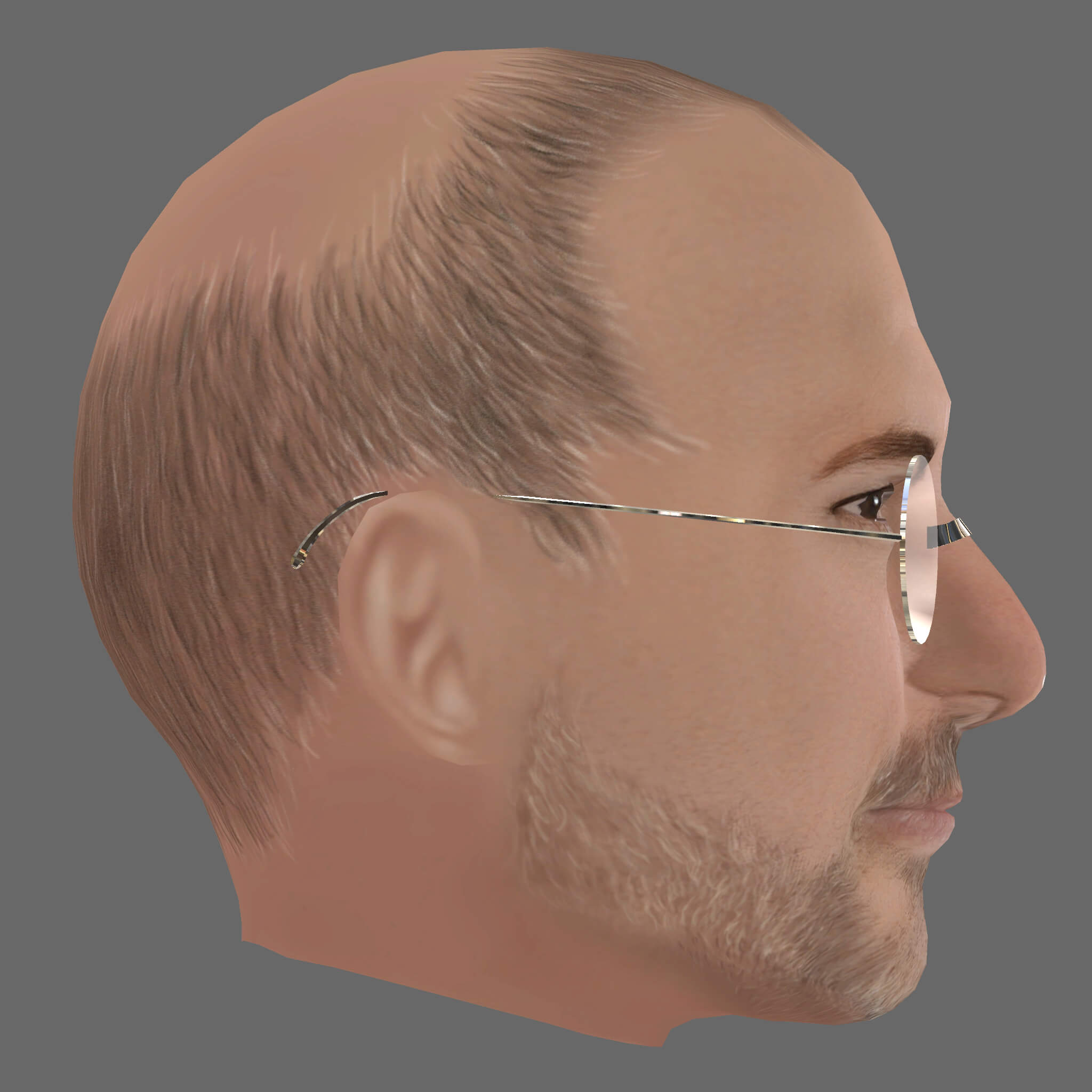 Steve Job Head - Low Poly Head for Game 3D Model by Nammichael