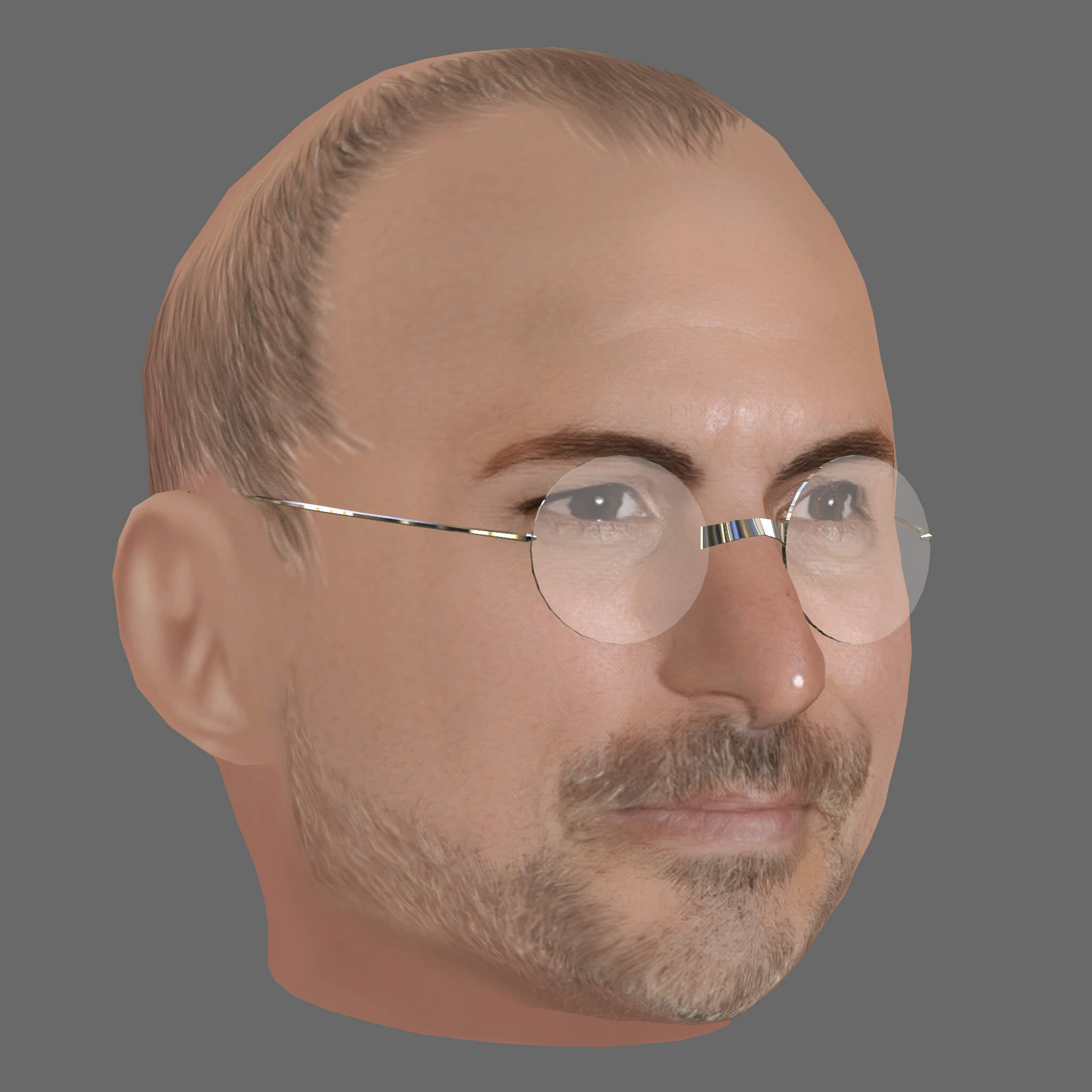 Steve Job Head - Low Poly Head for Game 3D Model by Nammichael
